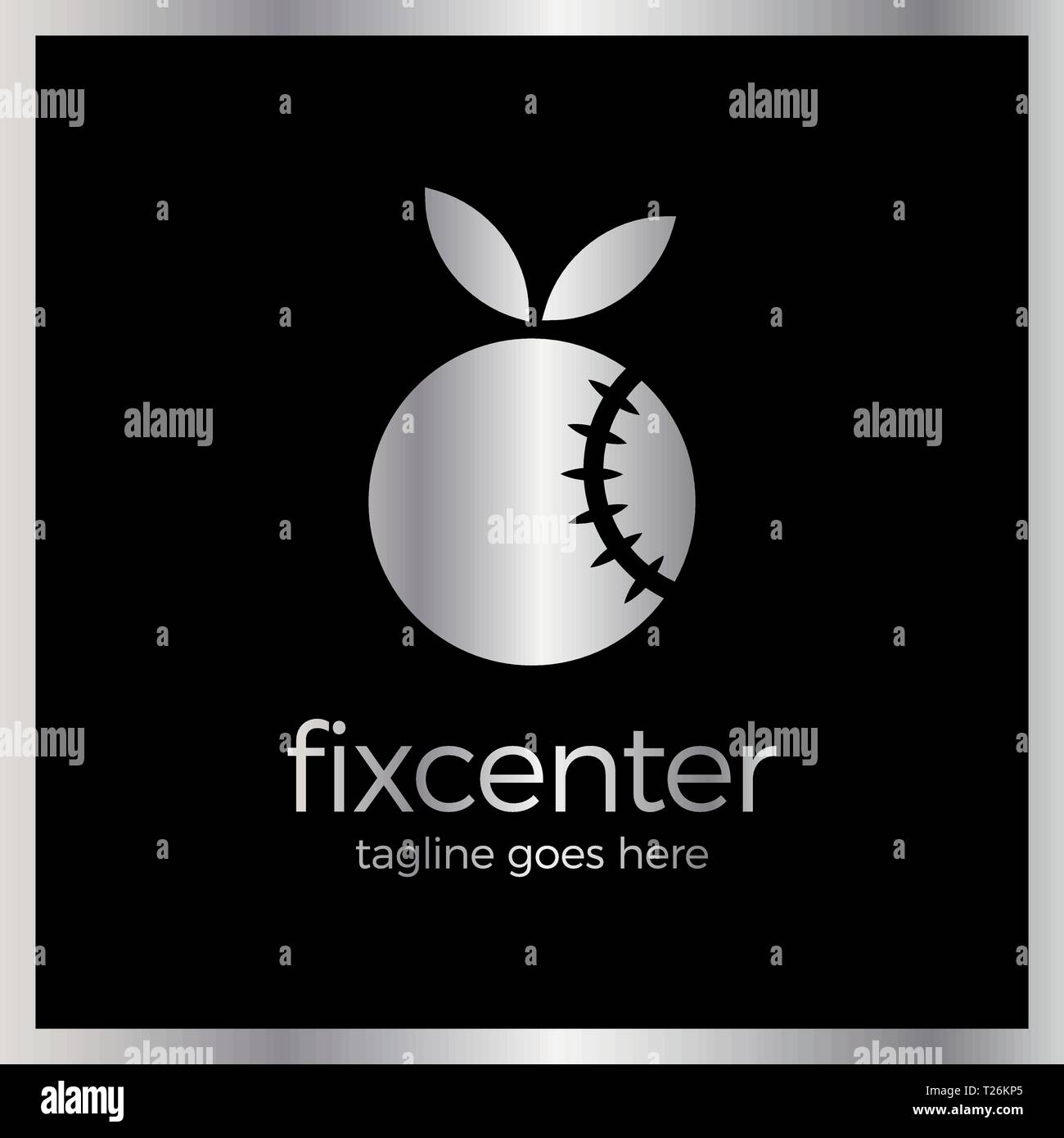 Fix Repair Center Logo. Eco Circle Fruite. Luxury, royal silver logo ...