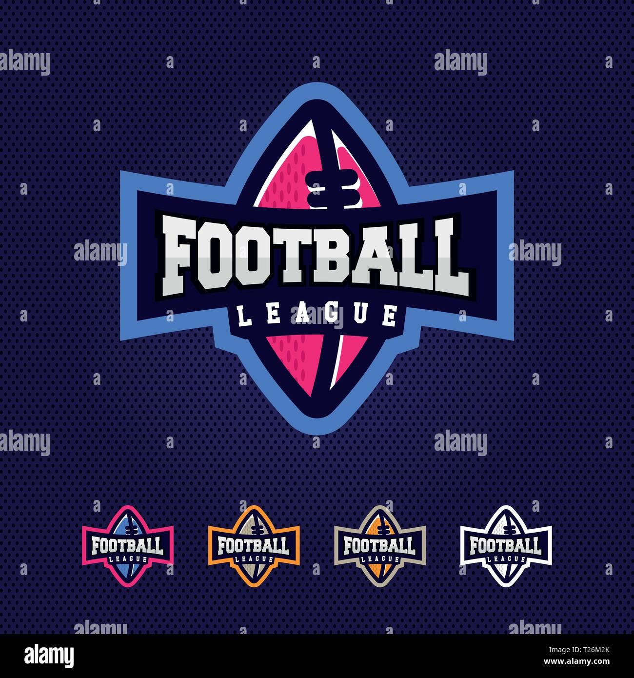 Modern professional logo for a football league. Sport style logo. T ...