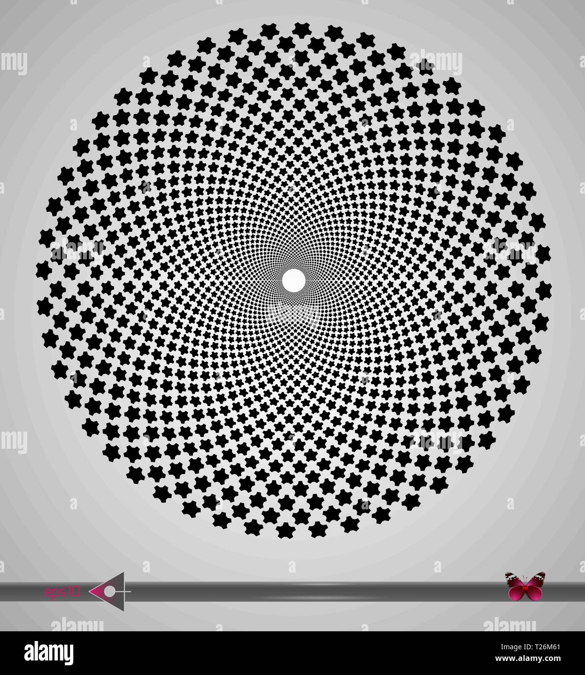 Repeating circular black and white pattern. Round background for design ...