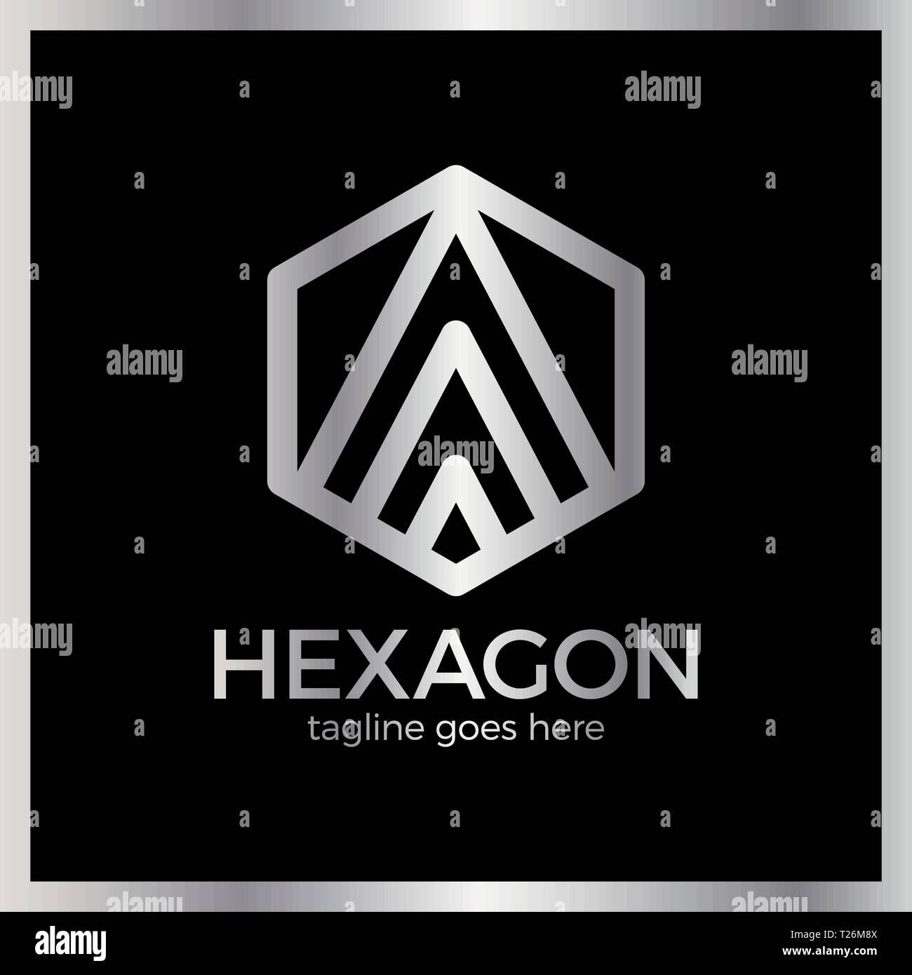 Abstract metal logo design hexagon hi-res stock photography and images ...