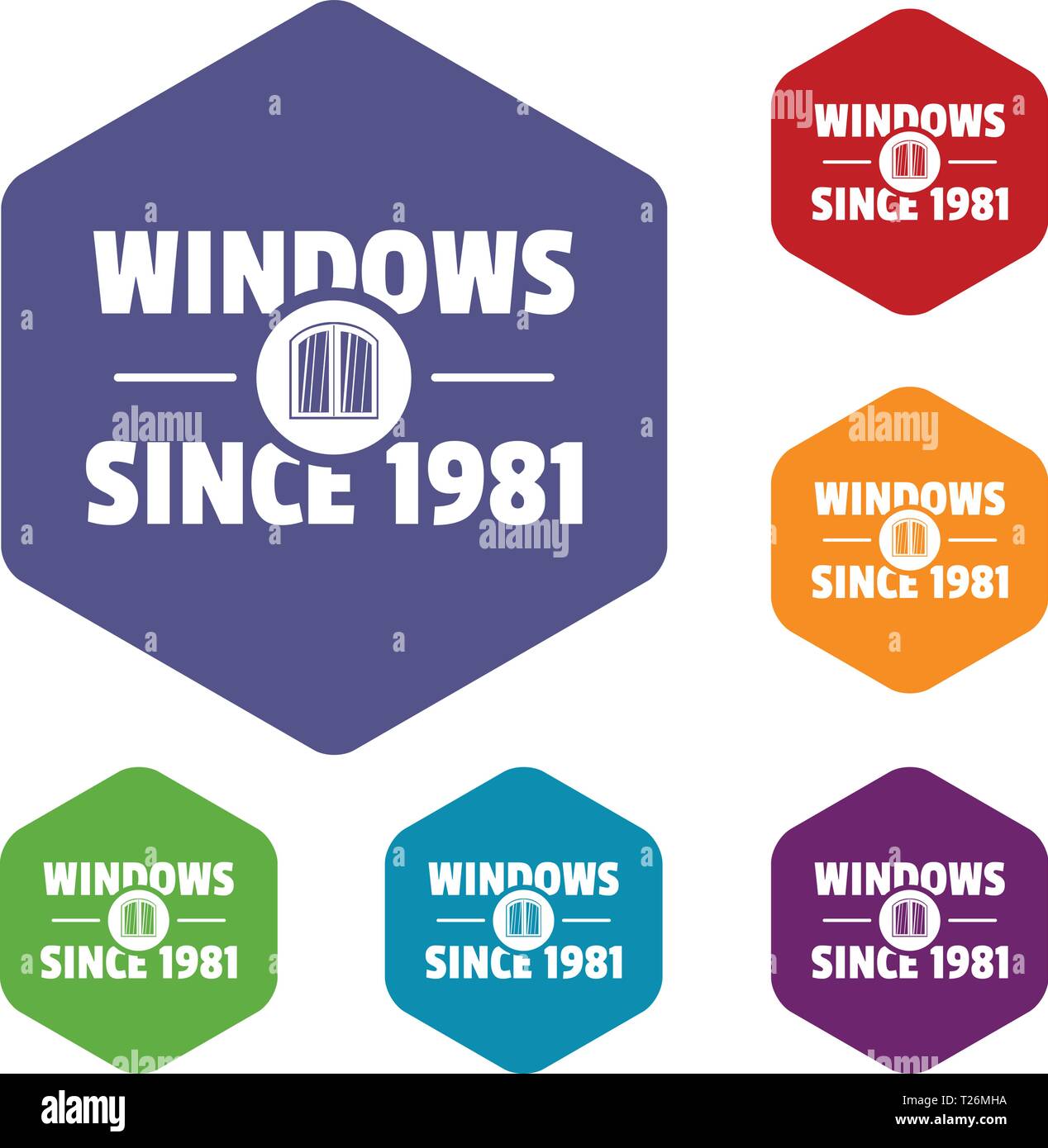 Window icons vector hexahedron Stock Vector Image & Art - Alamy