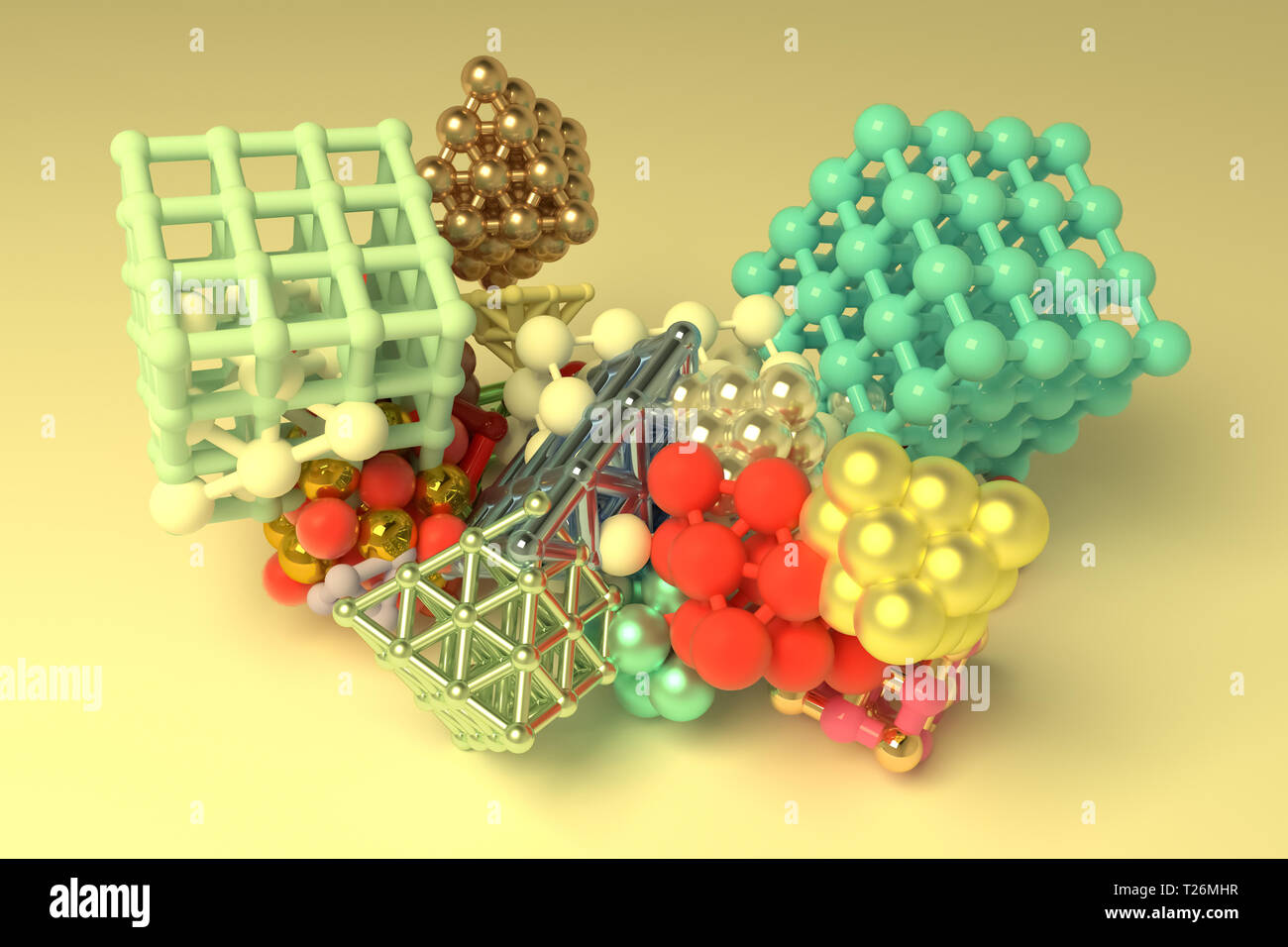 Molecule style concepture inter-locked square or pyramids ...