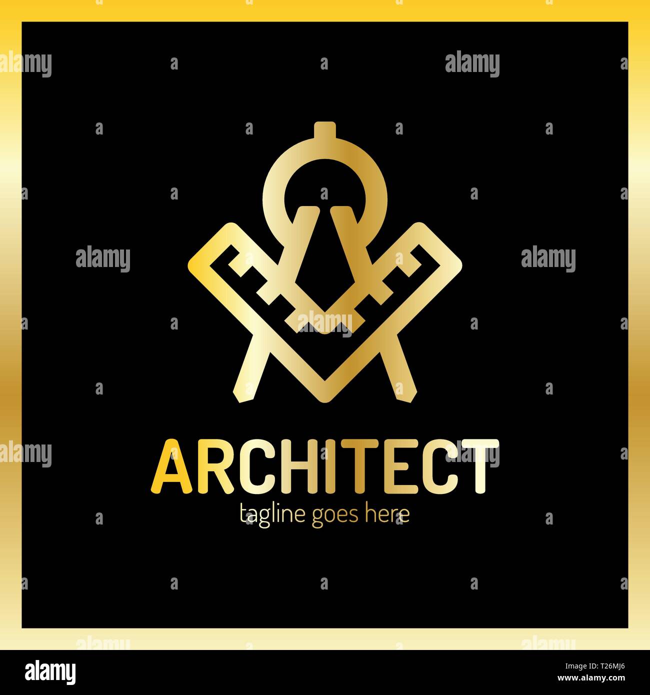 Architect Letter A Logo - Ruler Stock Vector Image & Art - Alamy