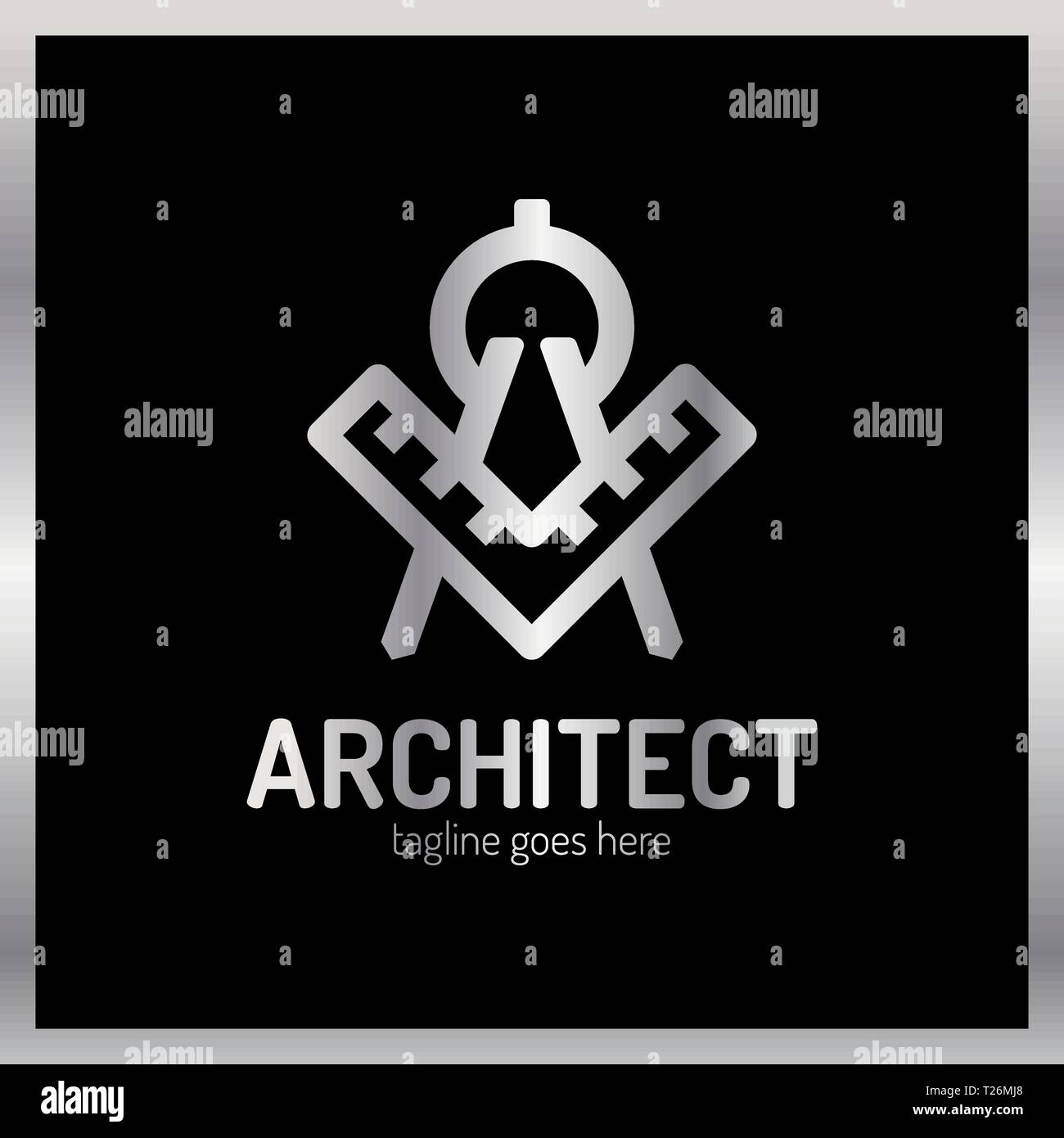 Architect Letter A Logo - Ruler Stock Vector Image & Art - Alamy