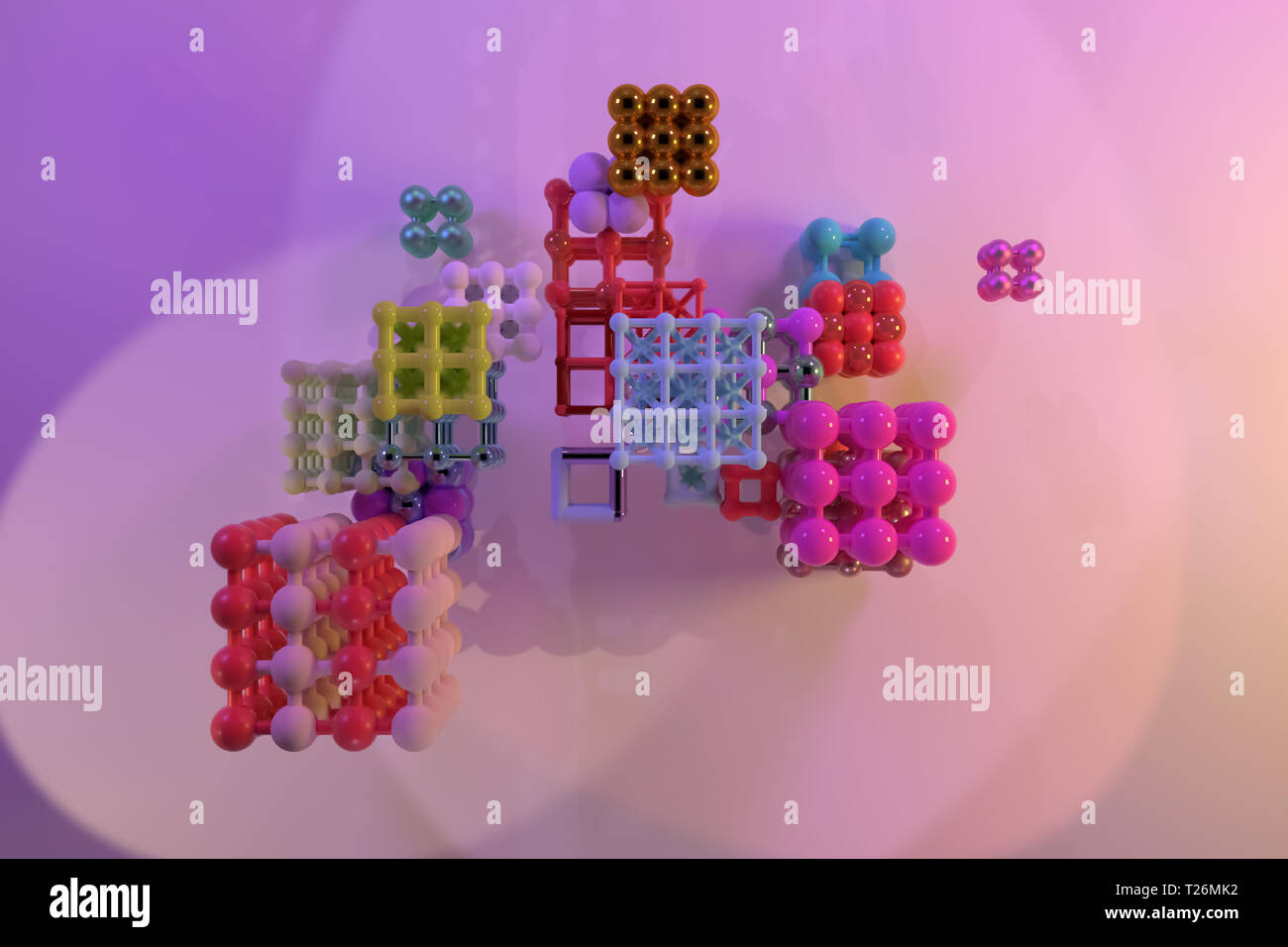 Background abstract, molecule style concepture inter-locked square or ...
