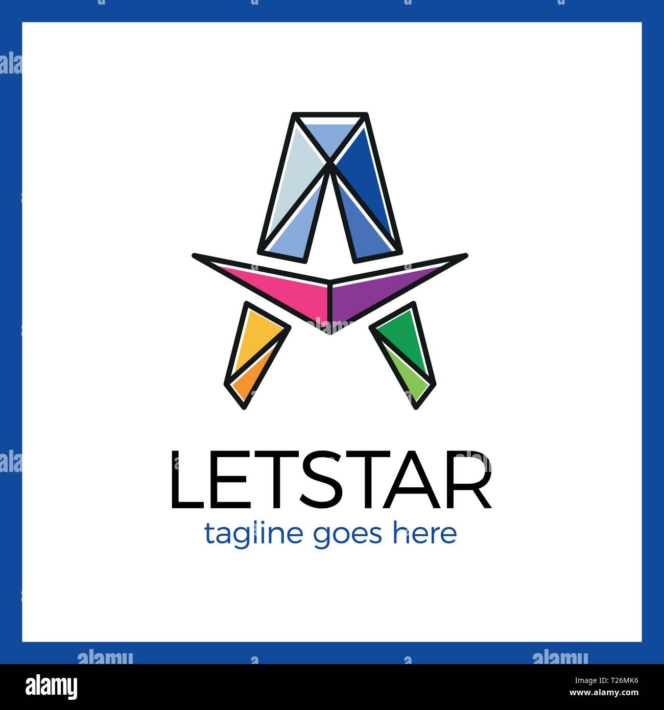Star Letter A Logo. Poly triangle letter Stock Vector Image & Art - Alamy