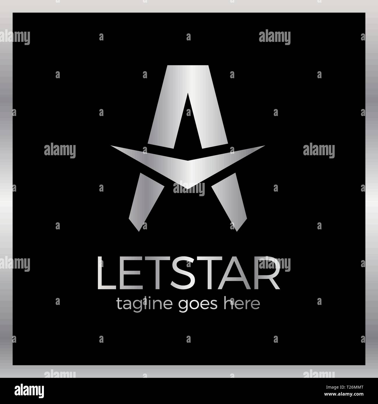 Star Letter A Logo. Poly triangle letter. Luxury, royal metal silver ...