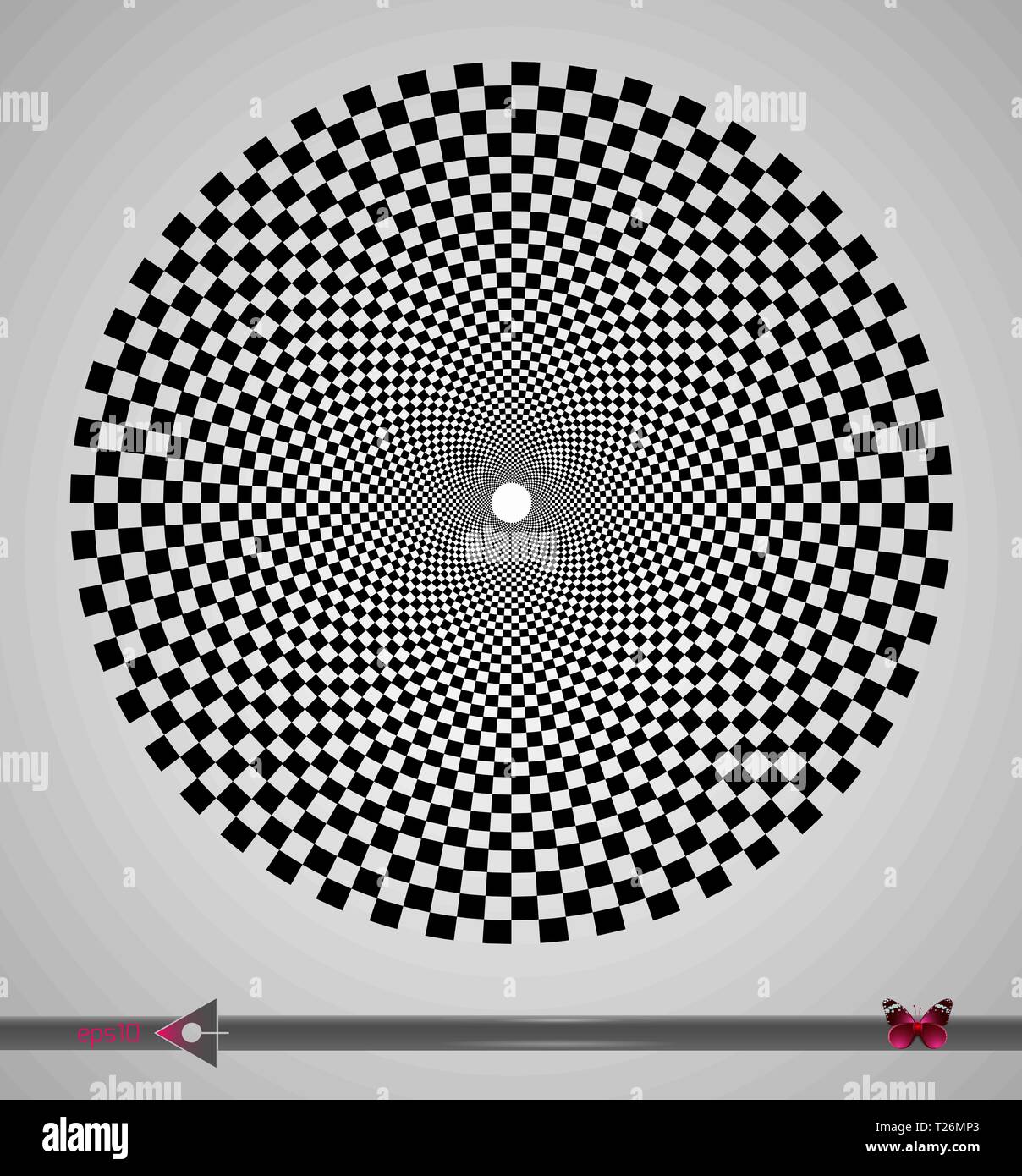 Vector Black and White Spiral square, rectangle Swirl Abstract Round ...