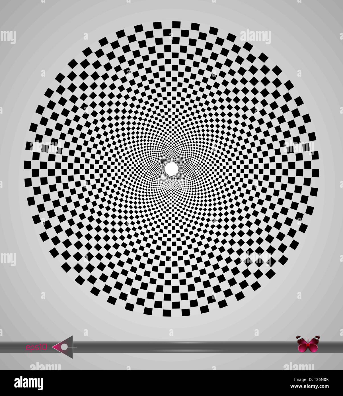 Vector Black and White Spiral square, rectangle Swirl Abstract Round ...