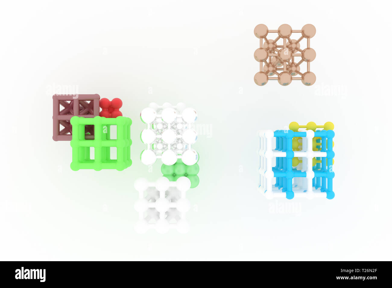 Inter-locked square or pyramids, molecule style concepture, virtual ...