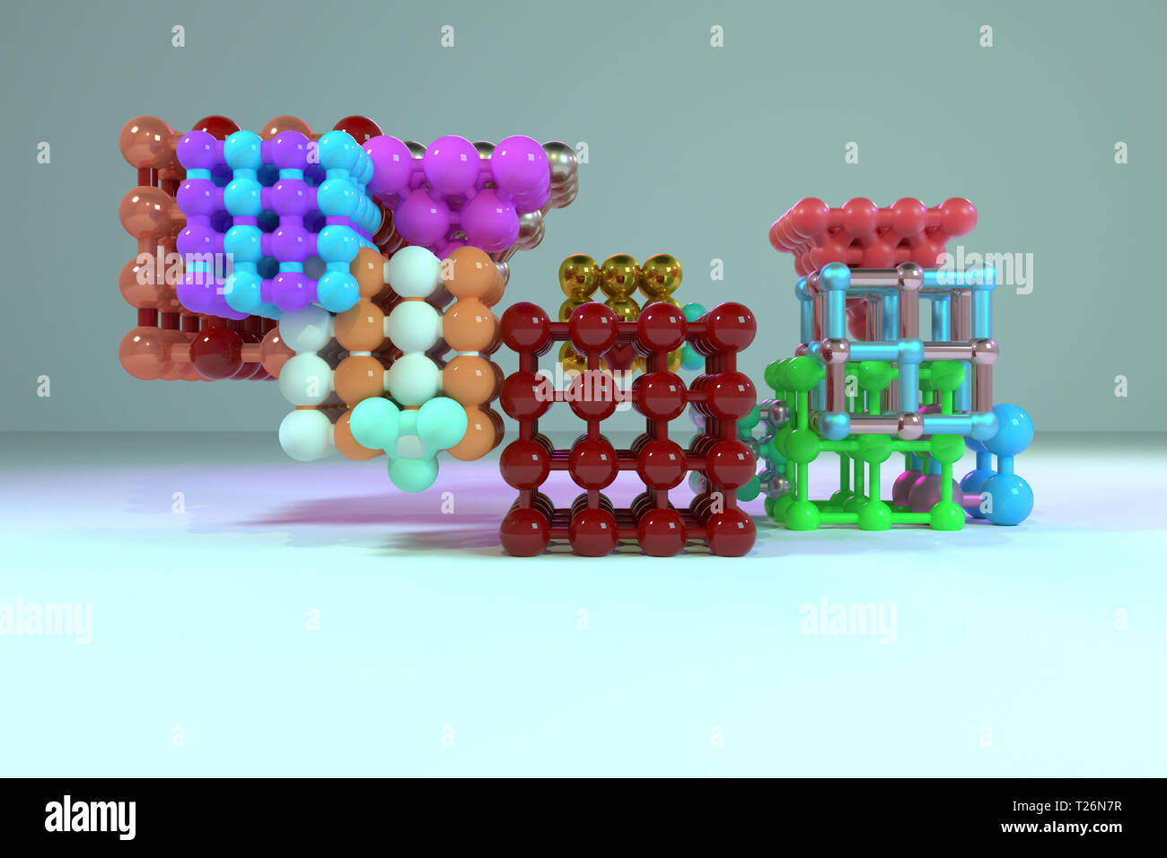 Background Abstract Molecule Style Concepture Inter Locked Square Or