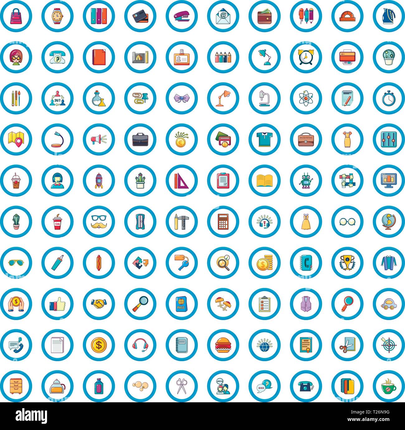 100 office clerk icons set, cartoon style Stock Vector Image & Art - Alamy