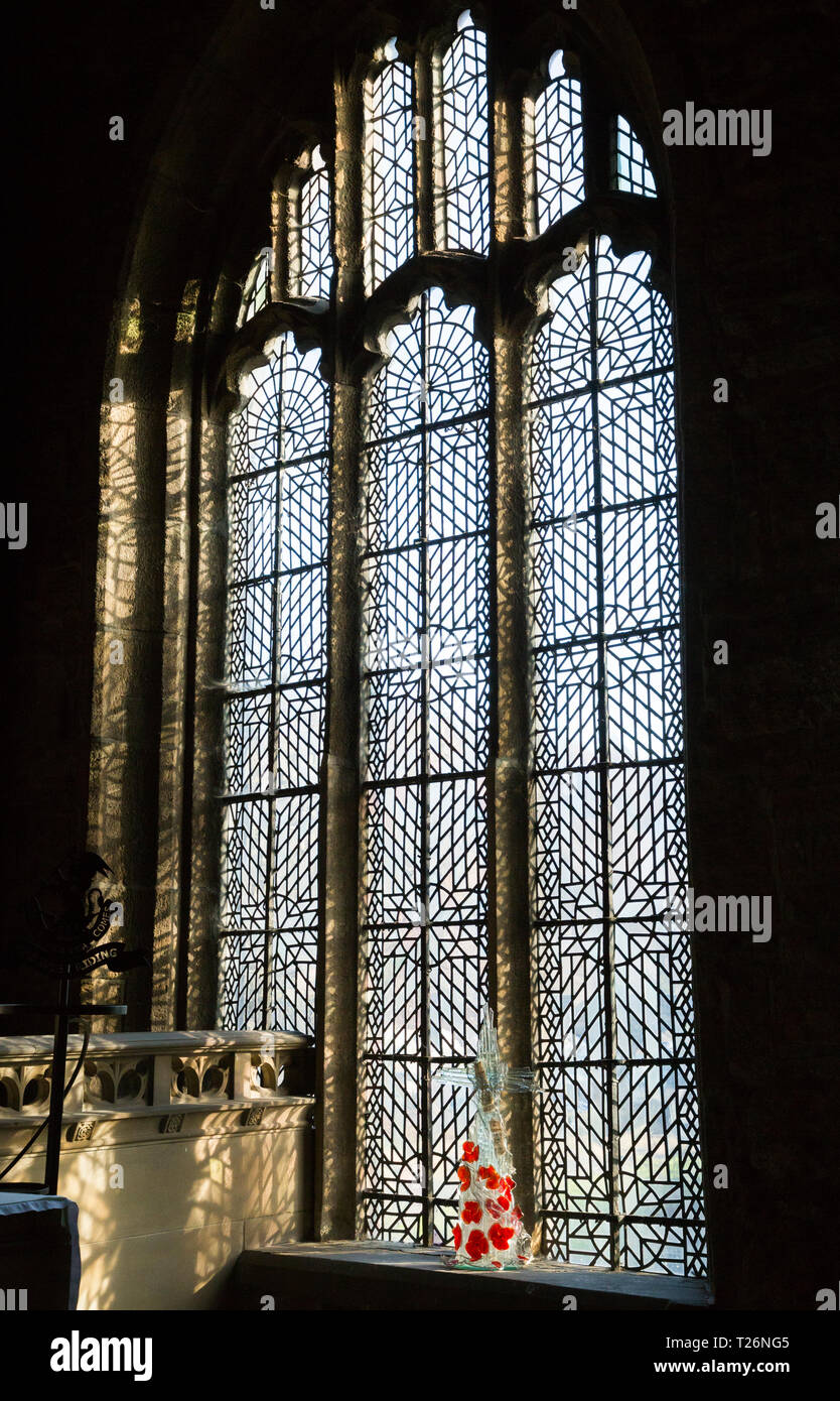 Commonwealth glass windows of Halifax Minster. West Yorkshire. UK ...
