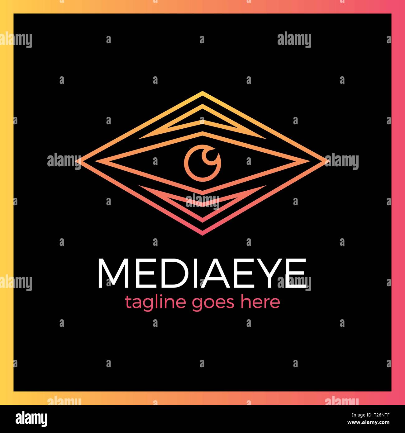 Media Eye Logo. Arrow rhombe logotype Stock Vector Image & Art - Alamy