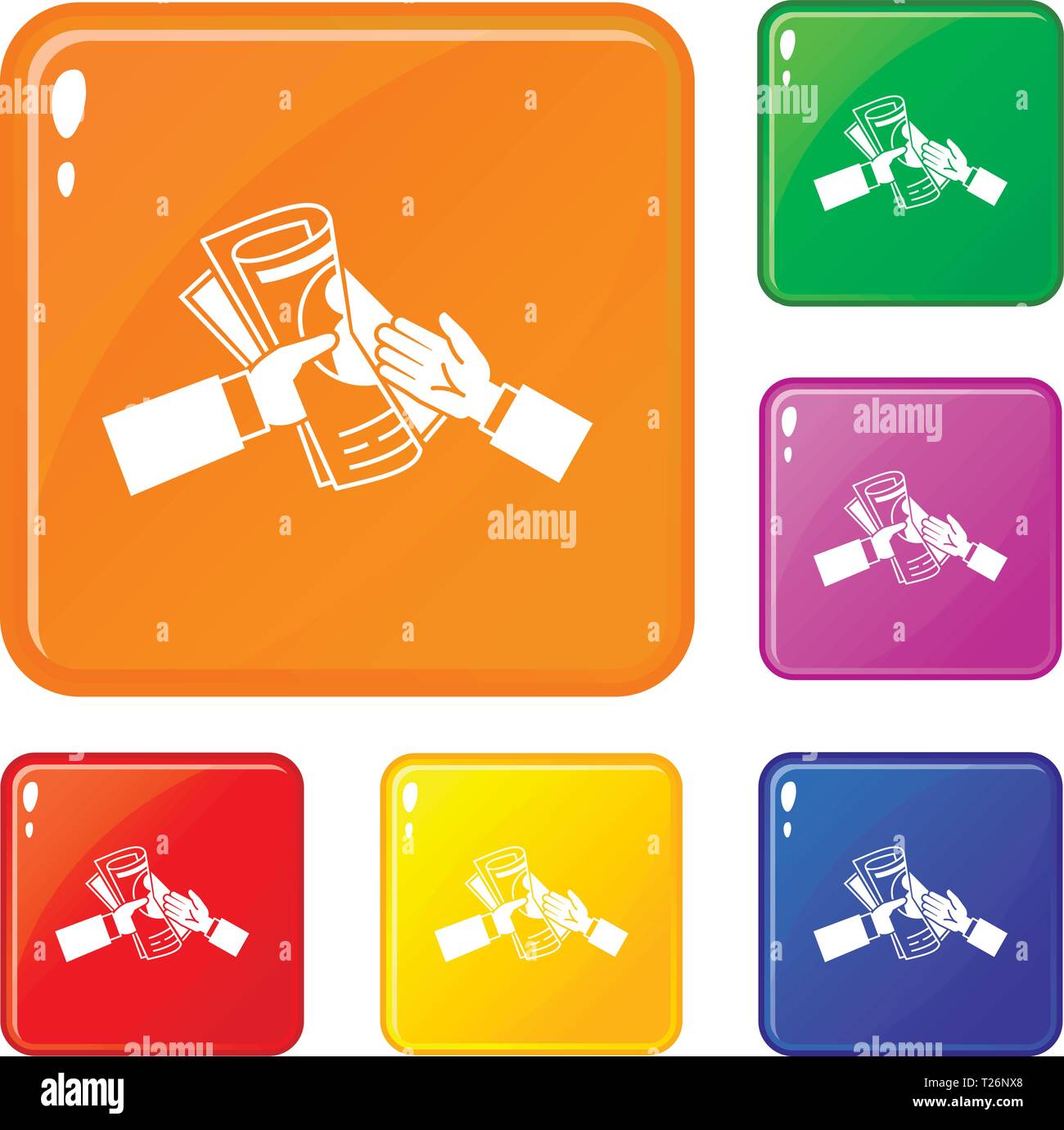 Hand newspaper icons set vector color Stock Vector Image & Art - Alamy