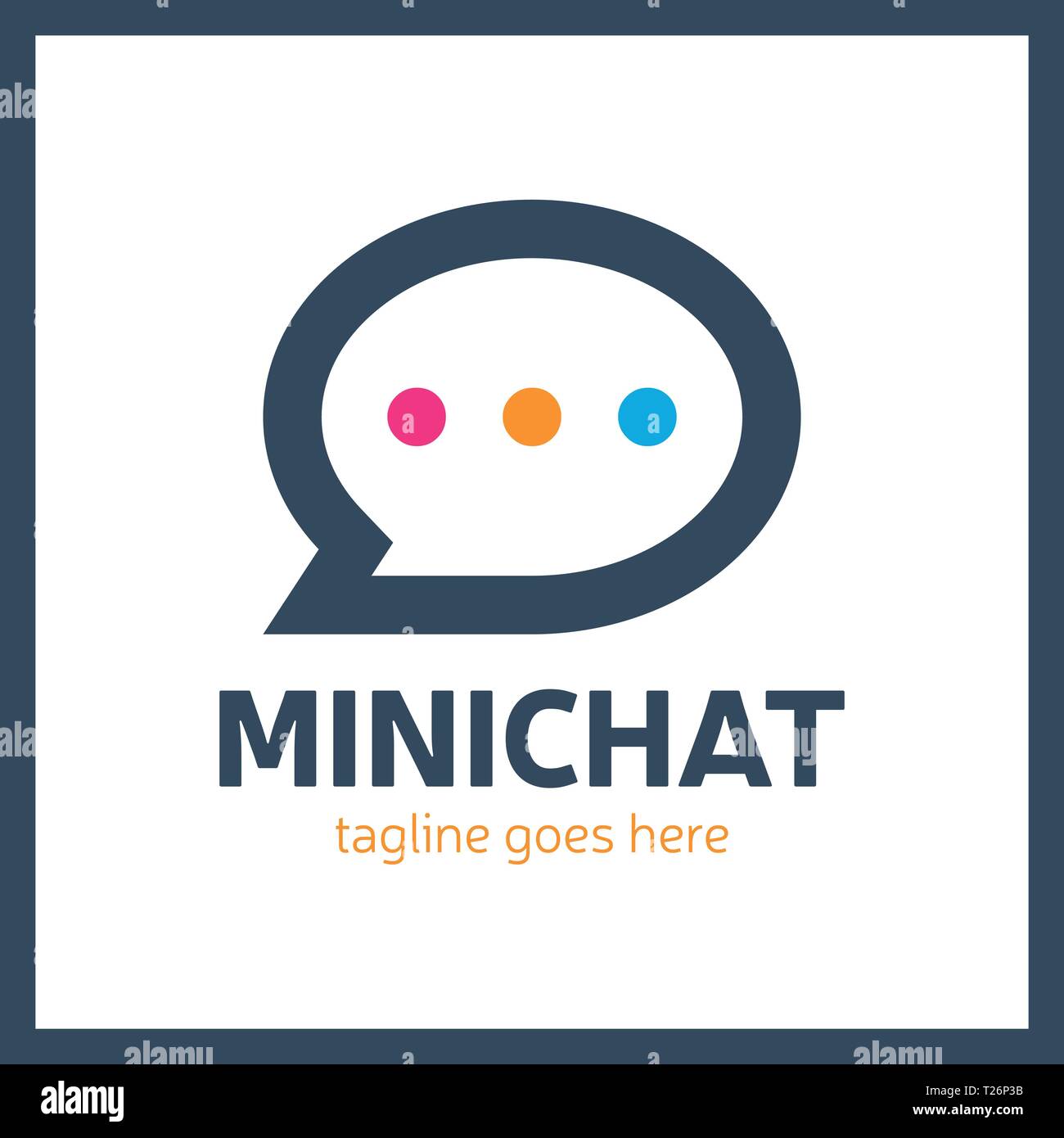 Mini Chat Logo. Bubble and three dots Stock Vector Image & Art - Alamy