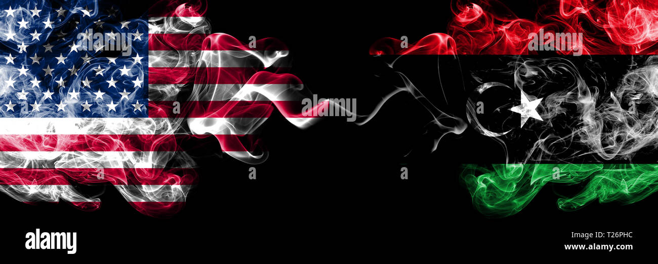 Libya vs usa united states america flags concept hi-res stock ...