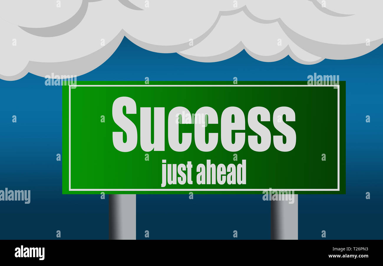 Exit highway street sign symbol with success word, 3D rendering Stock ...