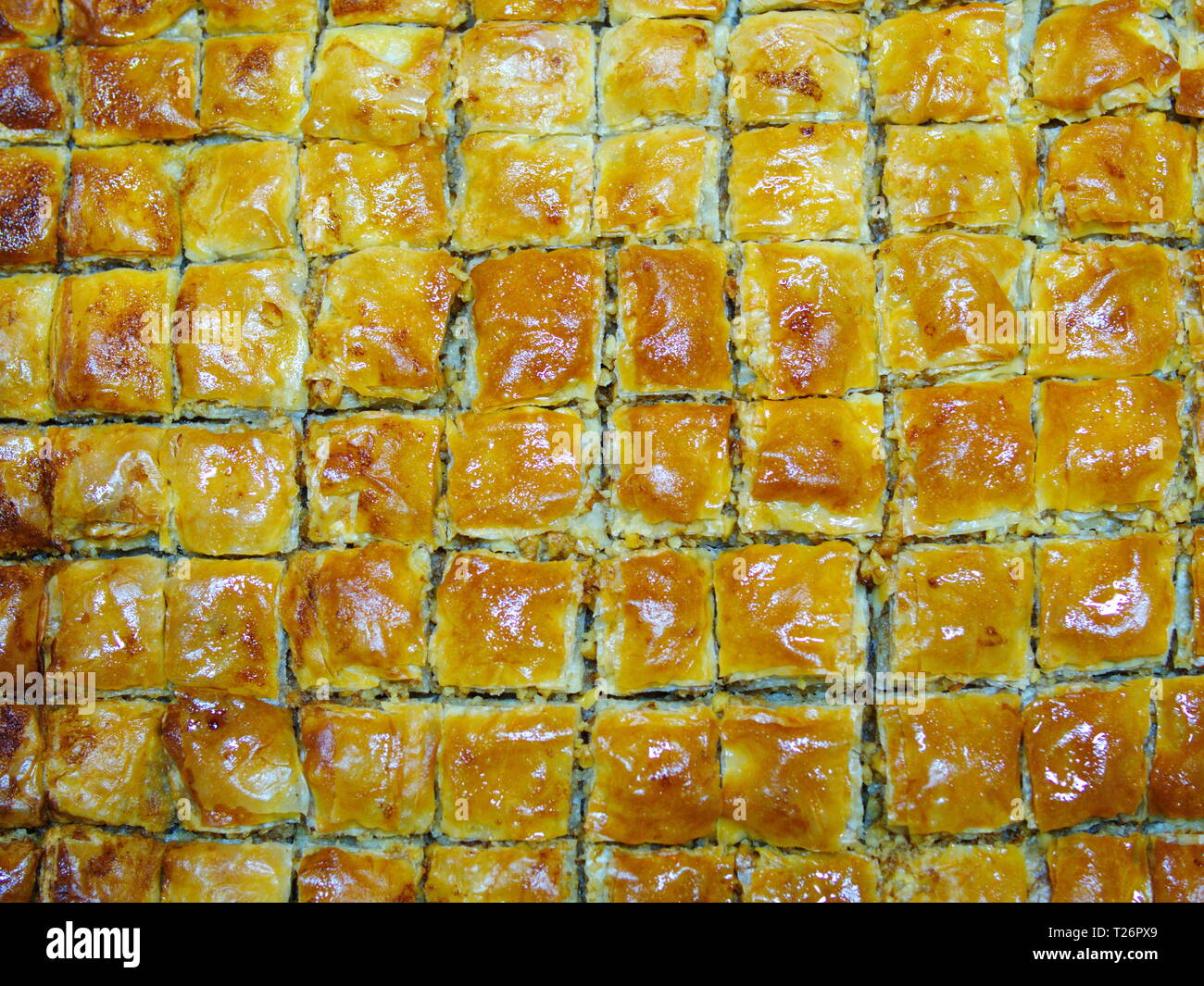 yummy, buttery, walnut home baklava. traditional Turkish dessert ...