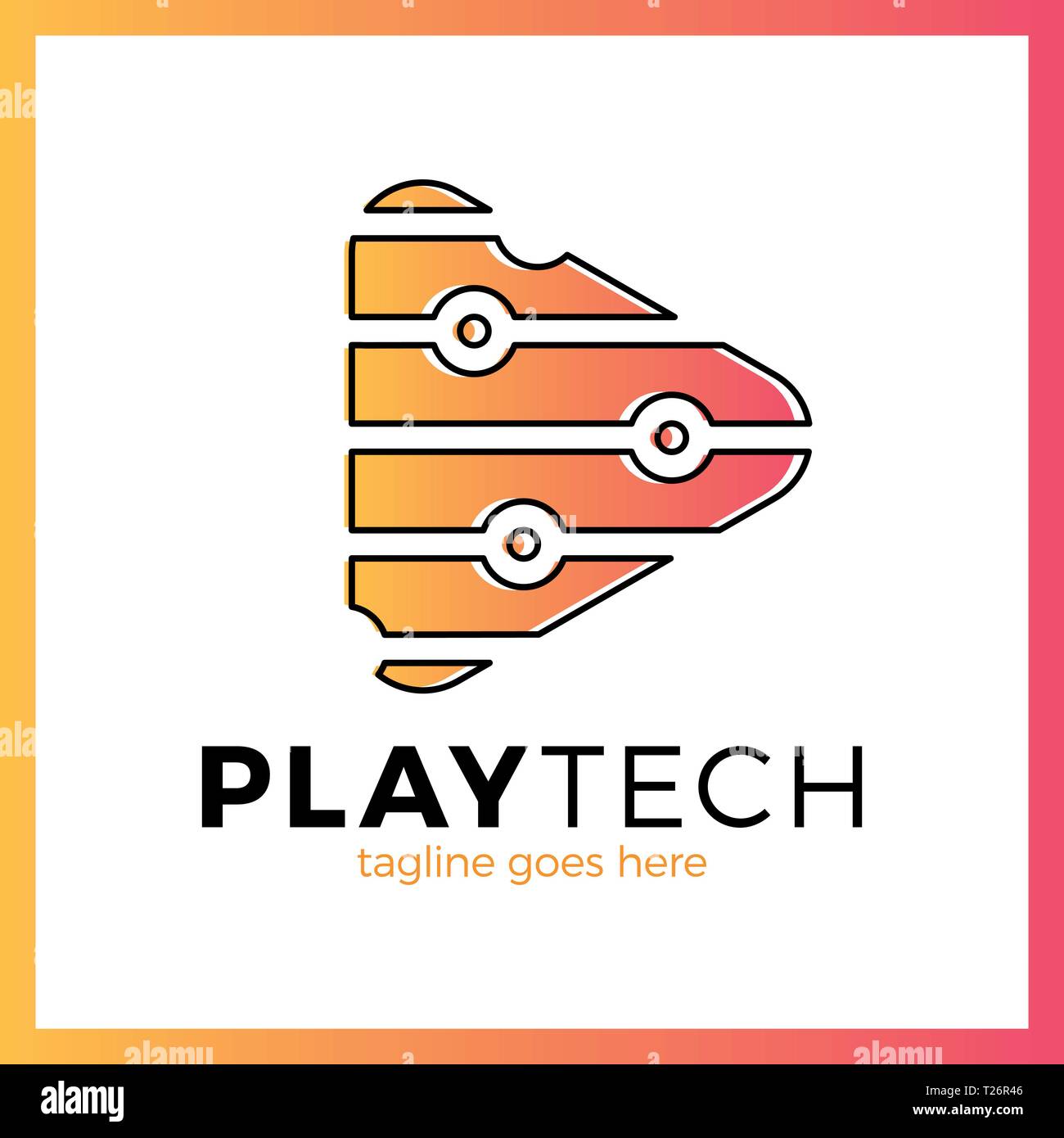 Play Tech Logo. Triangle media signal logotype Stock Vector Image & Art ...