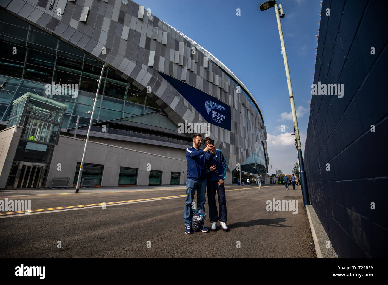 General view of fans outside the ground before the legends test event ...