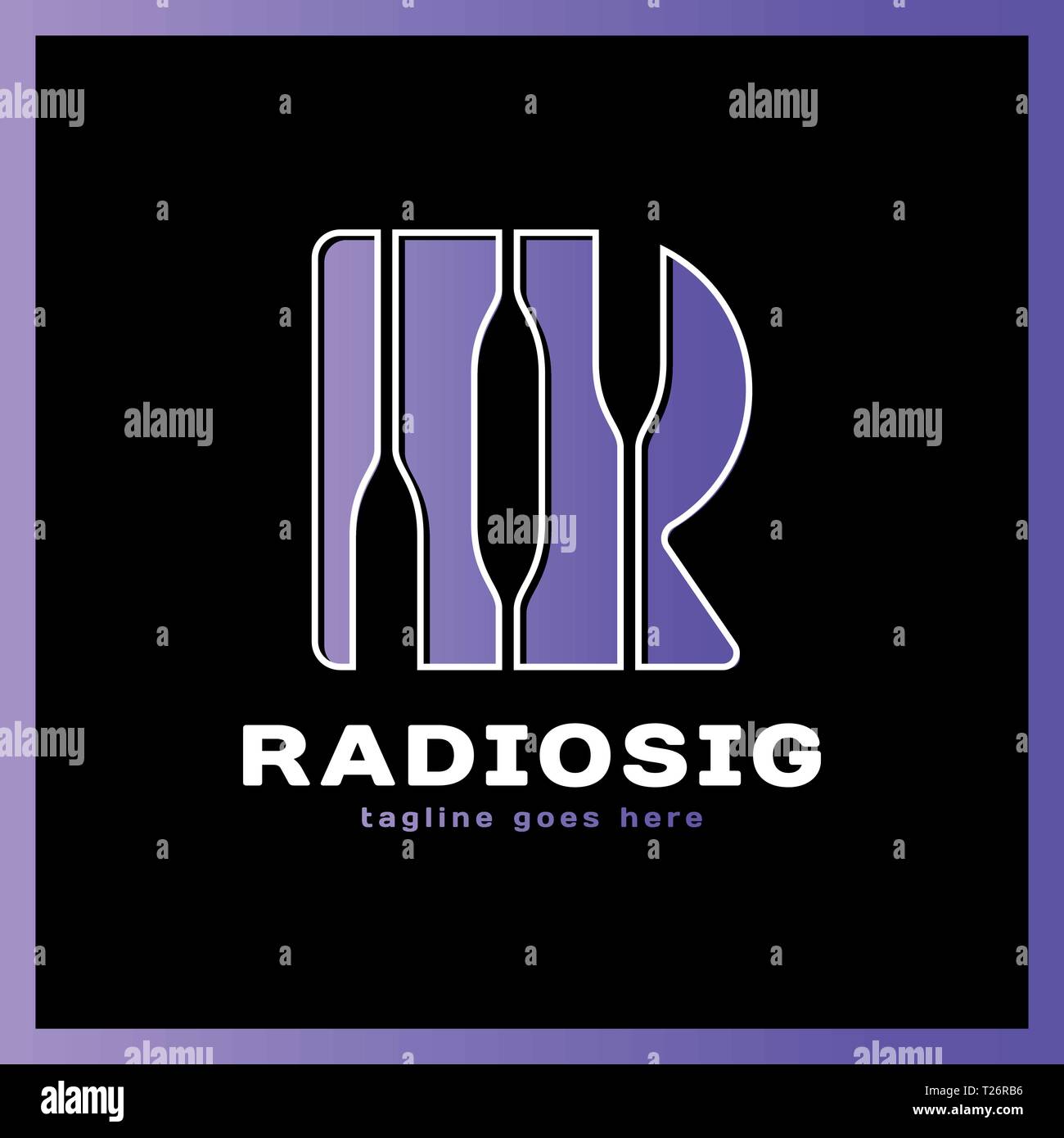 Round Letter R Logo - Radio Signal Stock Vector Image & Art - Alamy