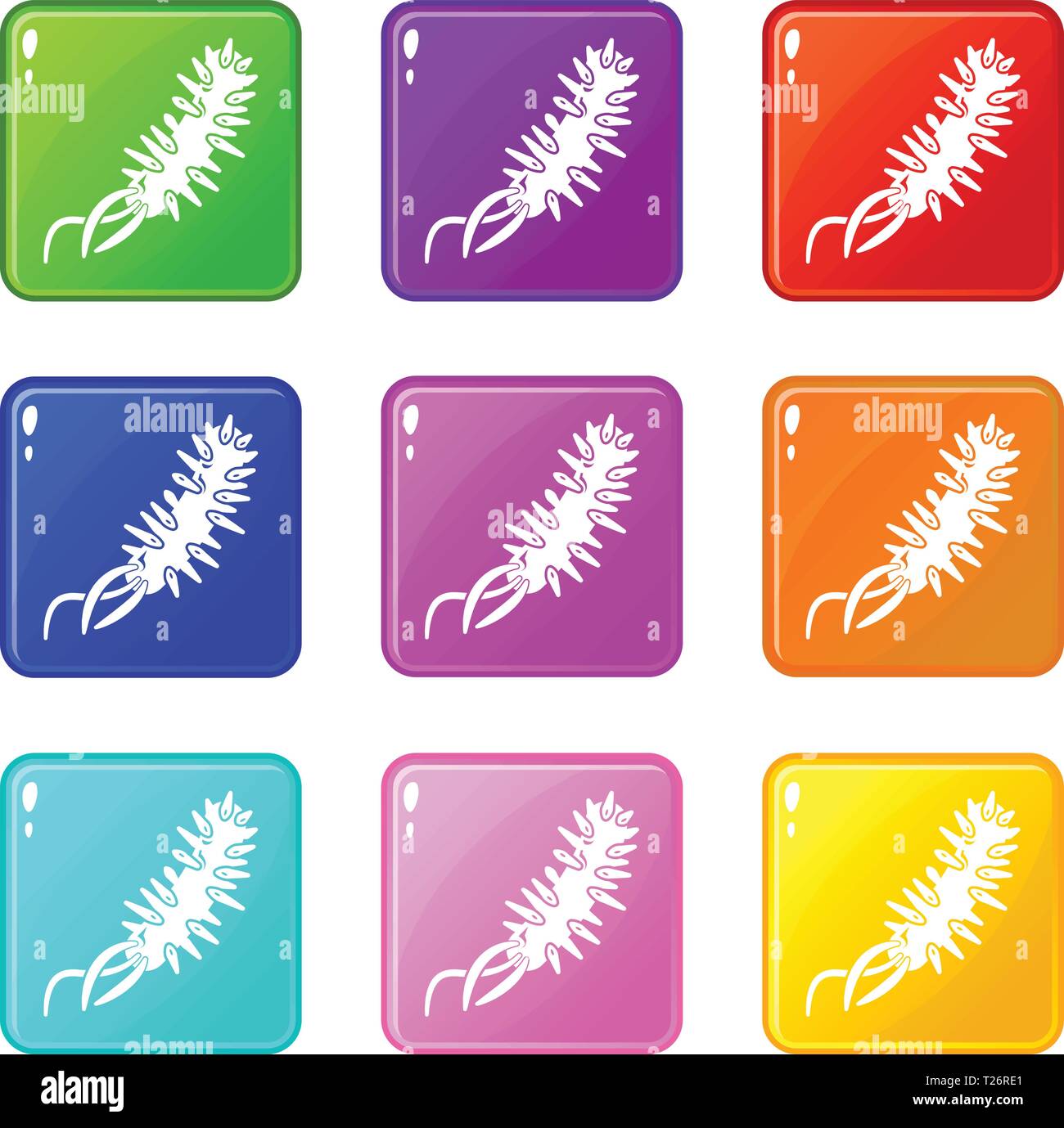 E coli bacteria icons set 9 color collection Stock Vector Image & Art ...