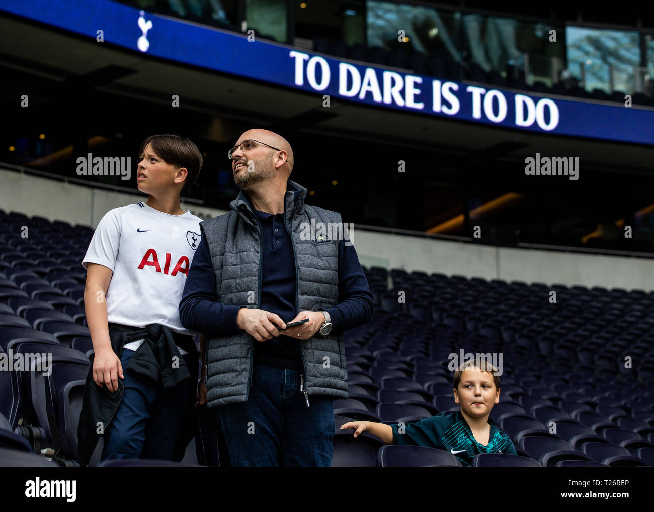 General view of Tottenham Hotspur fans looking around before the ...