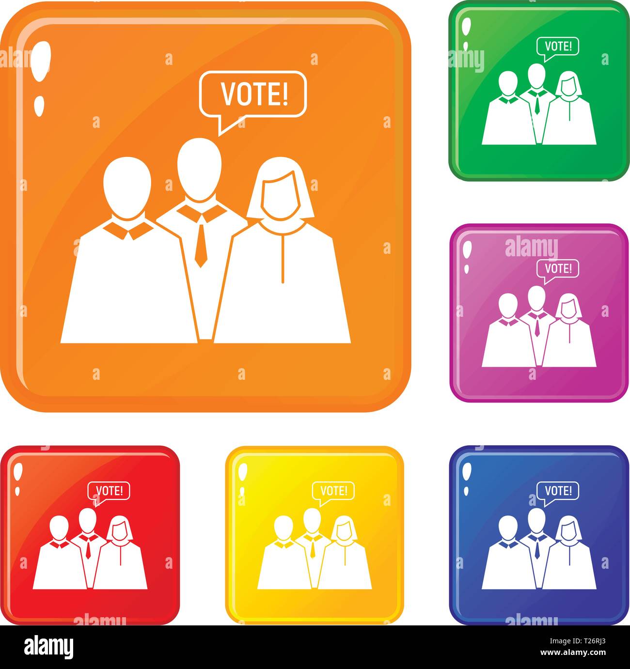 Vote banner icons set vector color Stock Vector Image & Art - Alamy