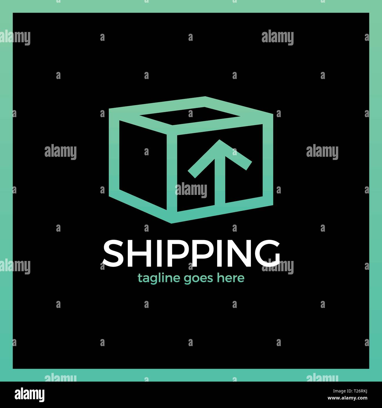 Shipping Box Arrow Up Logo Stock Vector Image & Art - Alamy