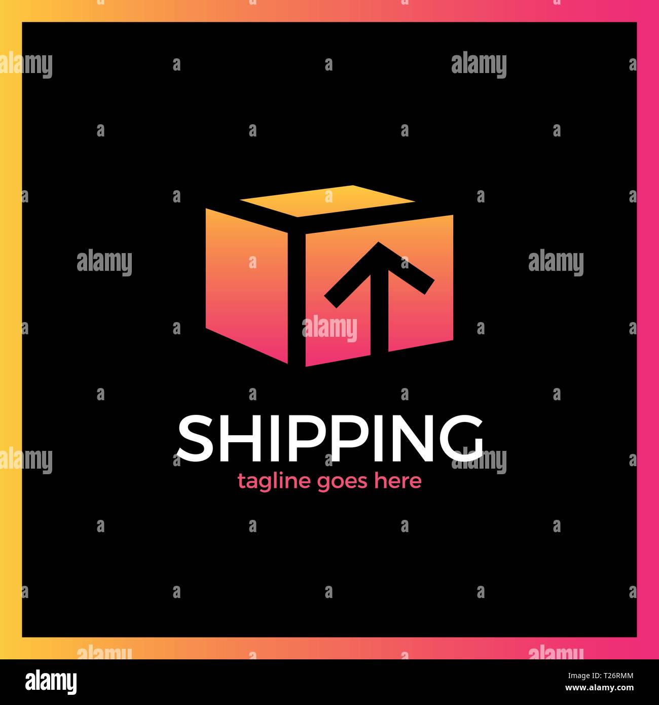 Shipping Box Arrow Up Logo Stock Vector Image & Art - Alamy