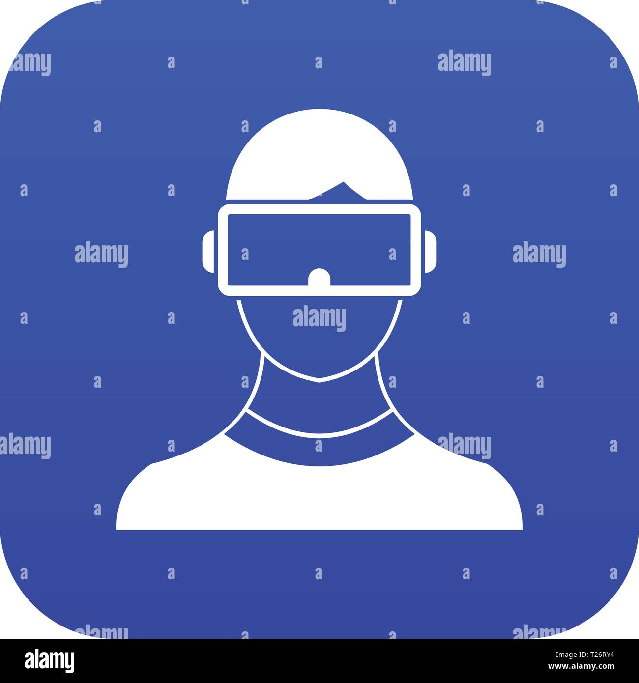 Virtual 3d reality goggles icon digital blue Stock Vector Image & Art ...