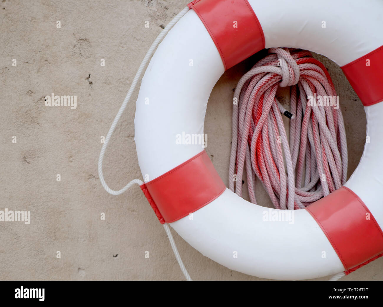 lifebuoy, All Water rescue emergency equipment. Safety background Stock ...