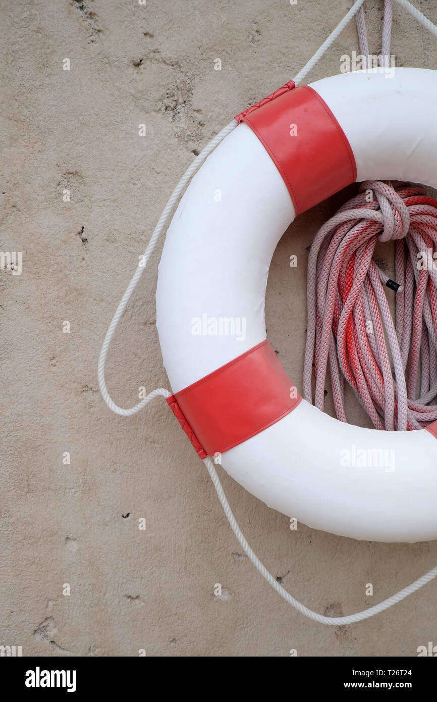 lifebuoy, All Water rescue emergency equipment. Safety background Stock ...