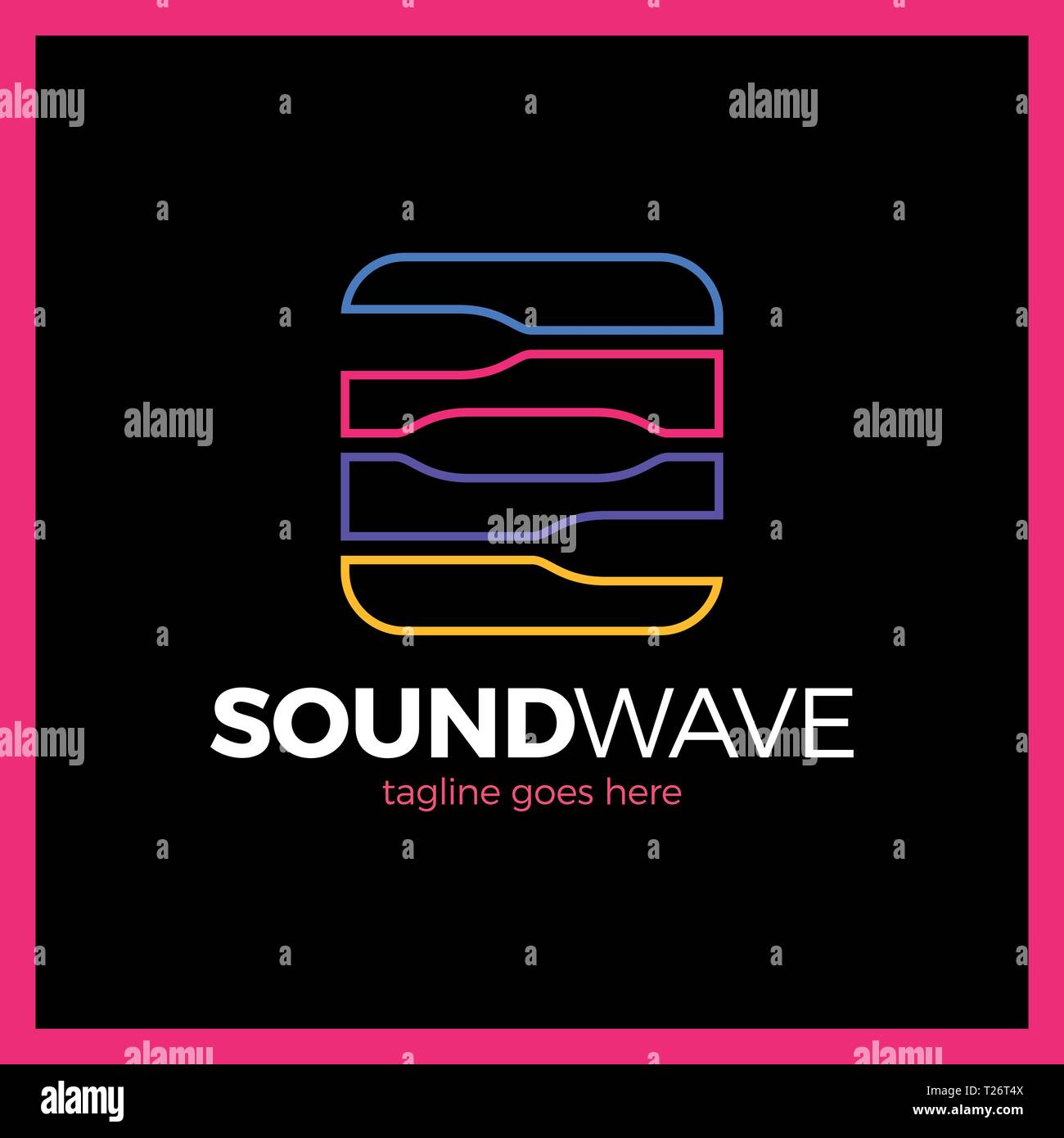 Round Square Radio Signal Logo. Wave Line logotype Stock Vector Image ...