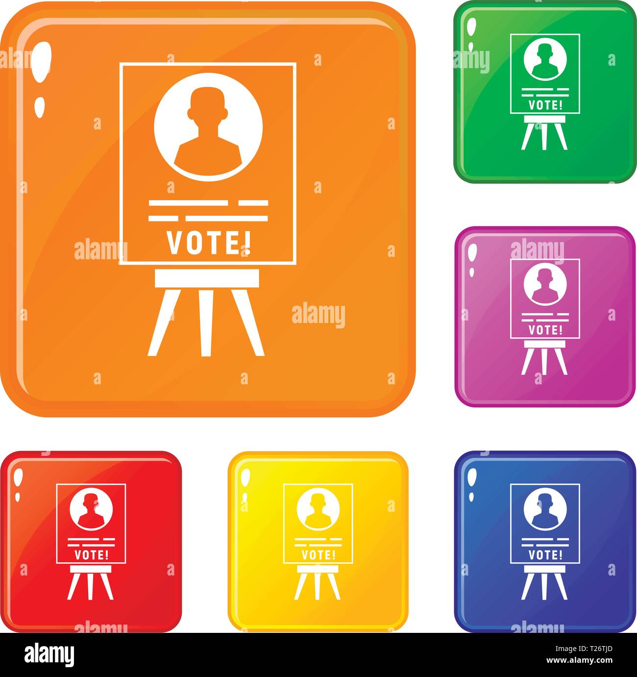 Candidate election stand icons set vector color Stock Vector Image ...