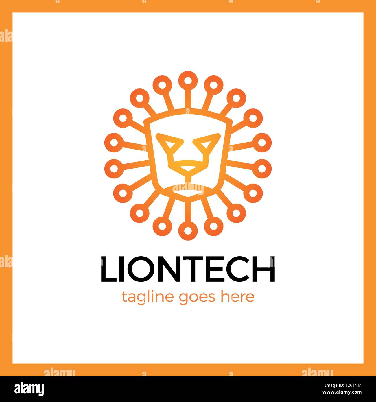 Sun Lion Line Tech Logo Stock Vector Image & Art - Alamy