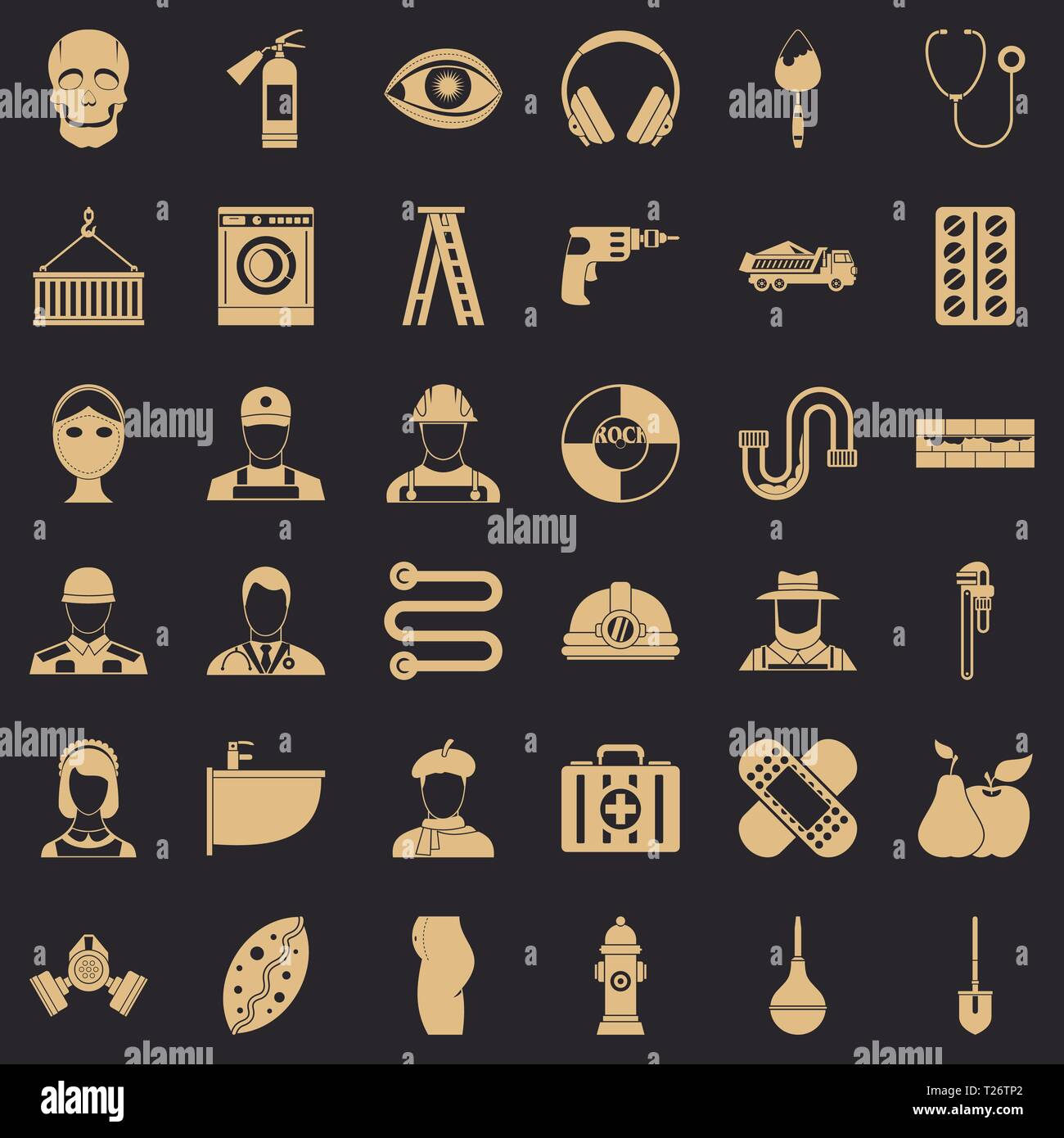 Different profession icons set, simple style Stock Vector Image & Art ...