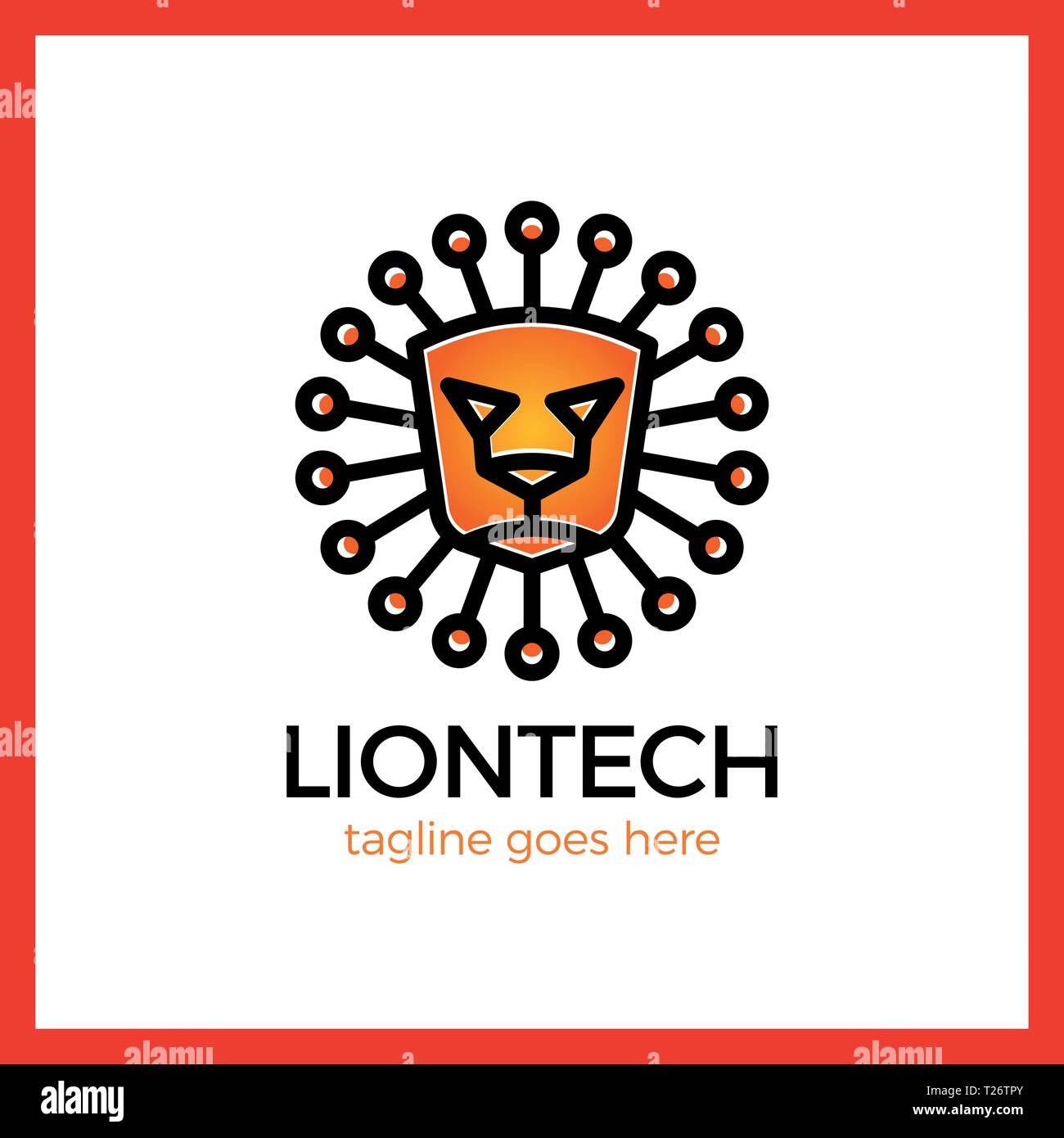 Sun Lion Line Tech Logo Stock Vector Image & Art - Alamy