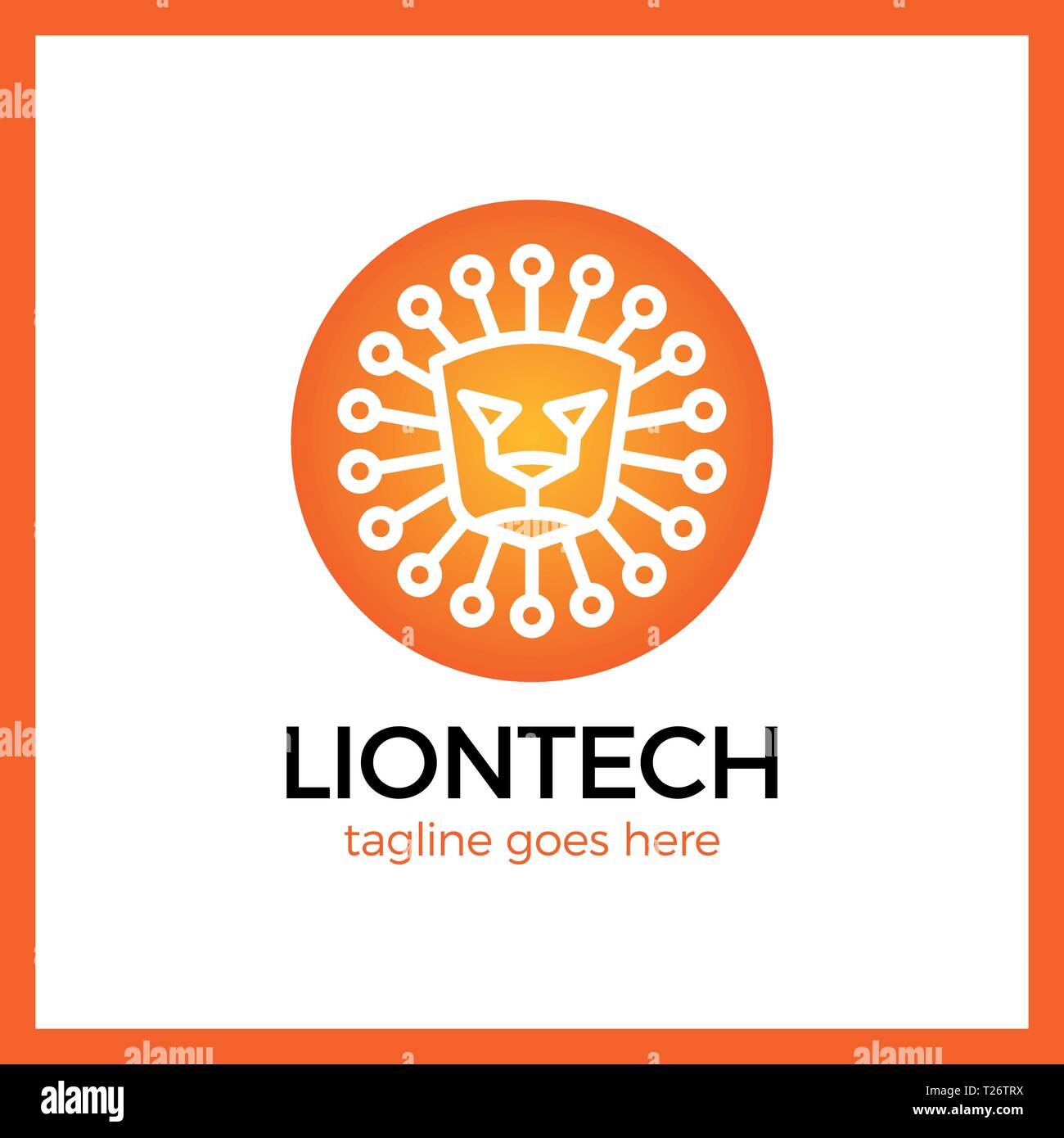 Sun Lion Line Tech Logo Stock Vector Image & Art - Alamy