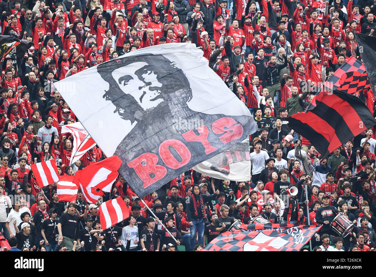 Saitama, Japan, Credit: MATSUO. 30th Mar, 2019. Urawa Reds fans ...