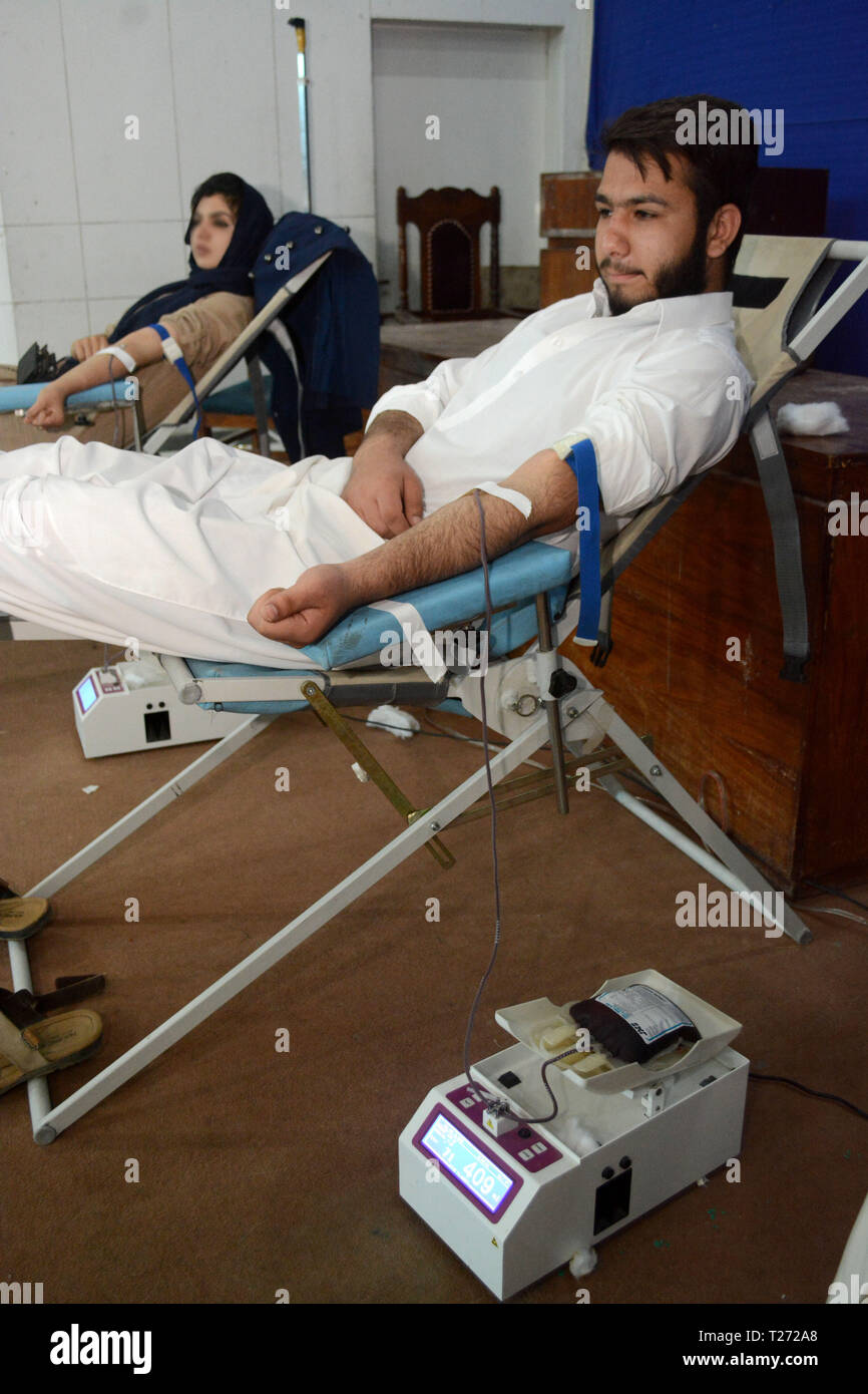 QUETTA-PAKISTAN, March 30, 2019: volunteers are Donating blood to ...