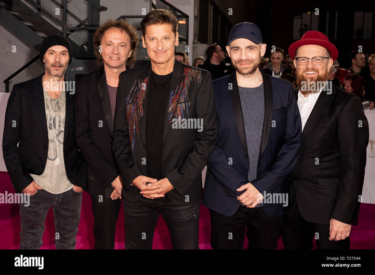 Berlin, Germany. 30th Mar, 2019. Members of the band PUR are standing ...