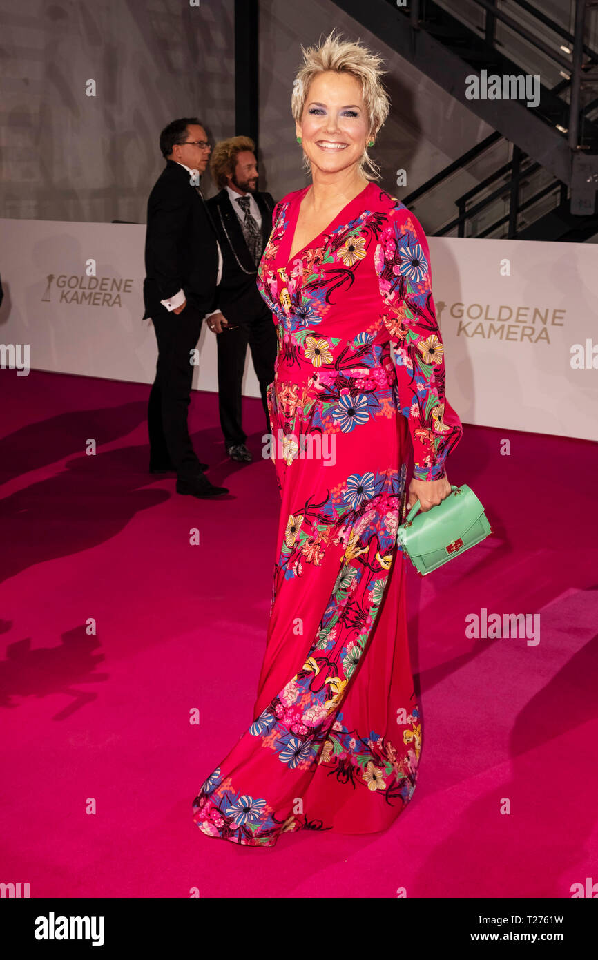 Berlin, Germany. 30th Mar, 2019. Inka Bause, presenter, is standing on ...