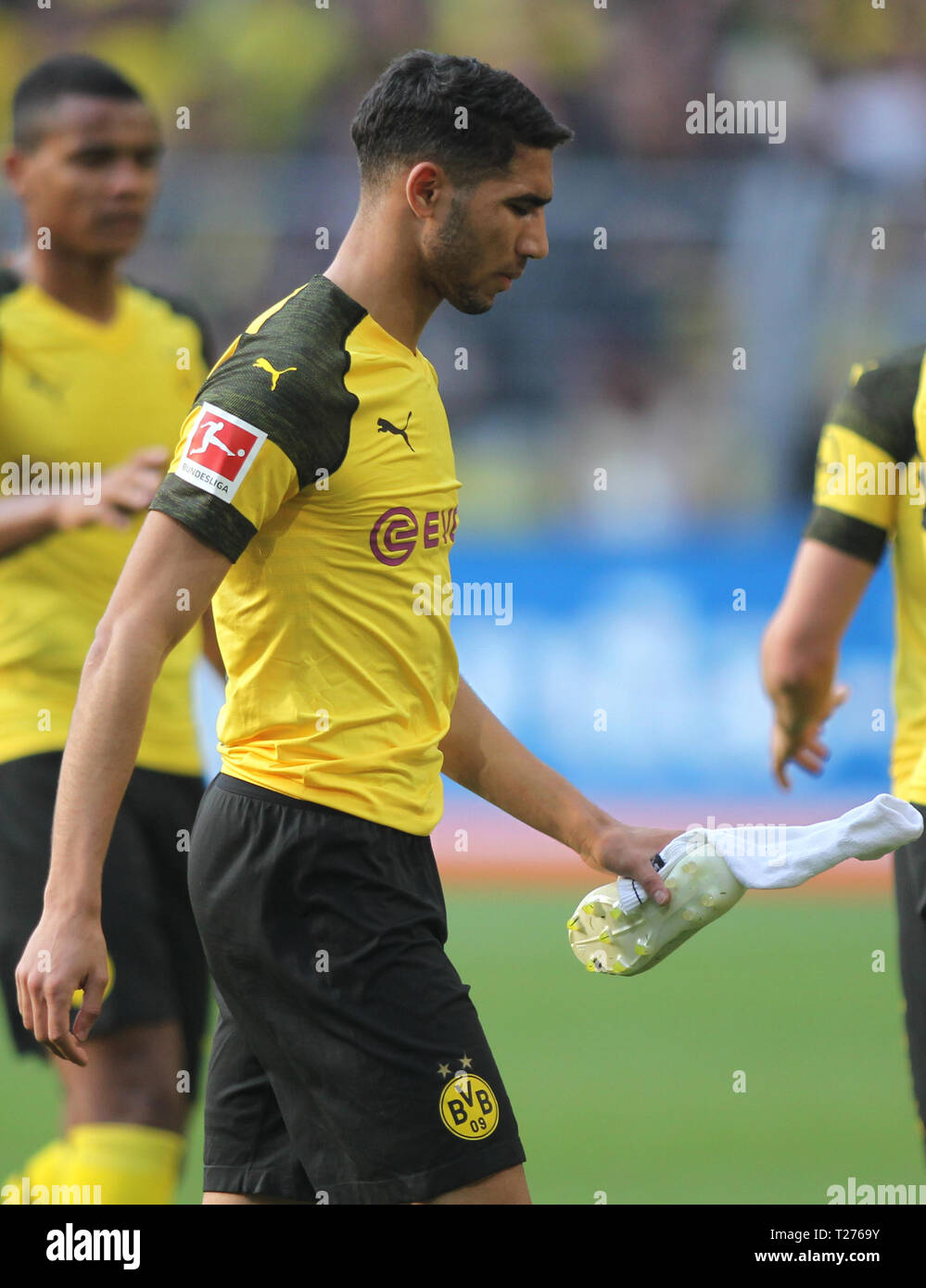 Dortmund, Germany. 30th March 2019. Achraf Hakimi of Borussia Dortmund ...