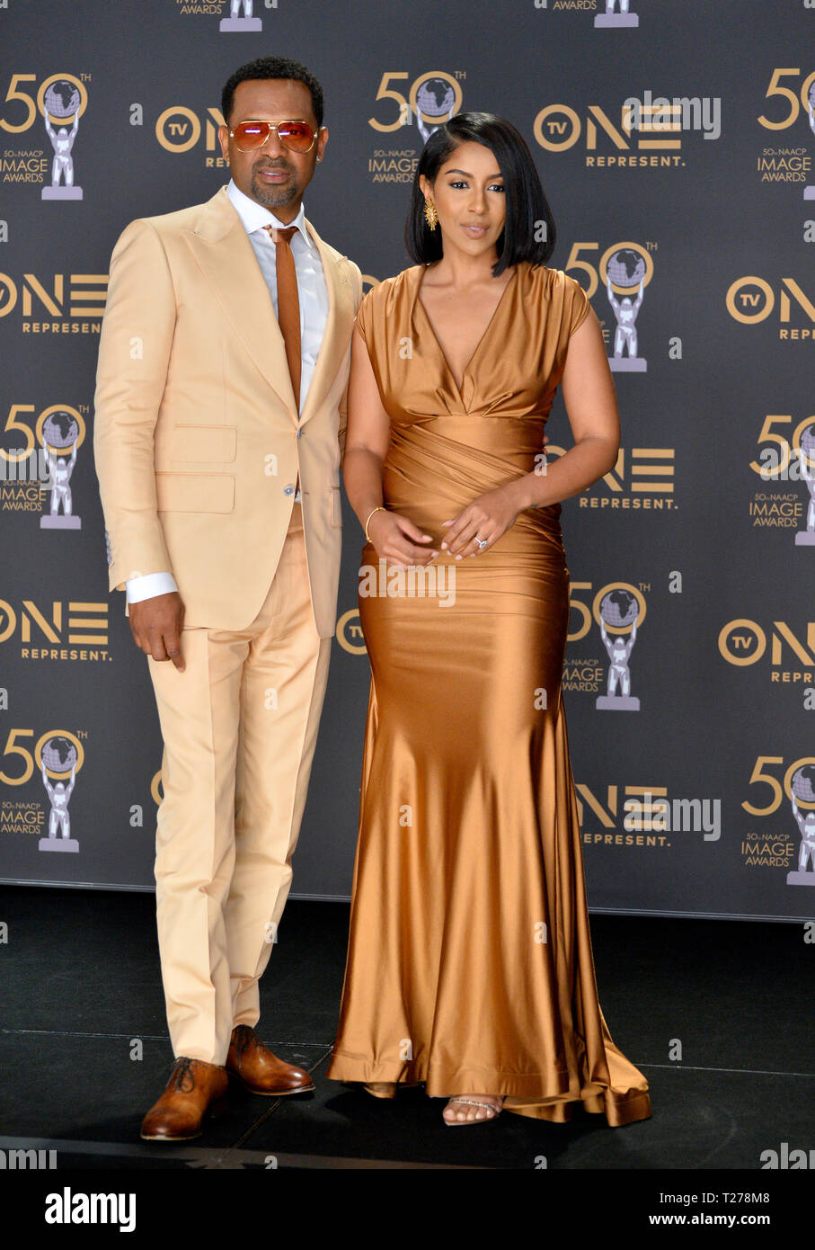 California, USA. 30th March 2019. Mike Epps & Kyra Robinson at the 50th ...