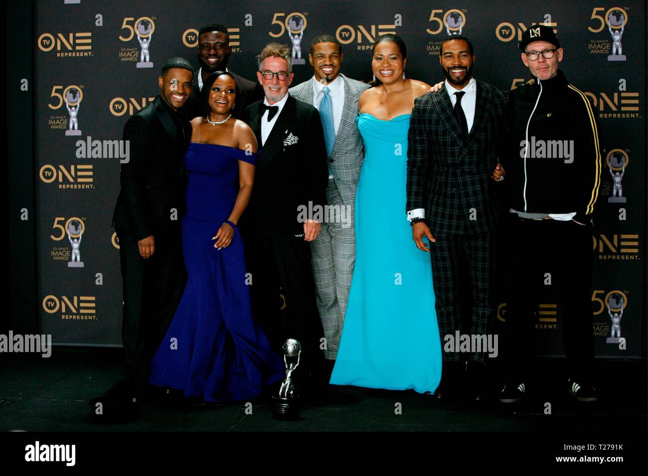 Hollywood, CA - MAR 30: Larenz Tate, Naturi Naughton, Courtney A. Kemp ...