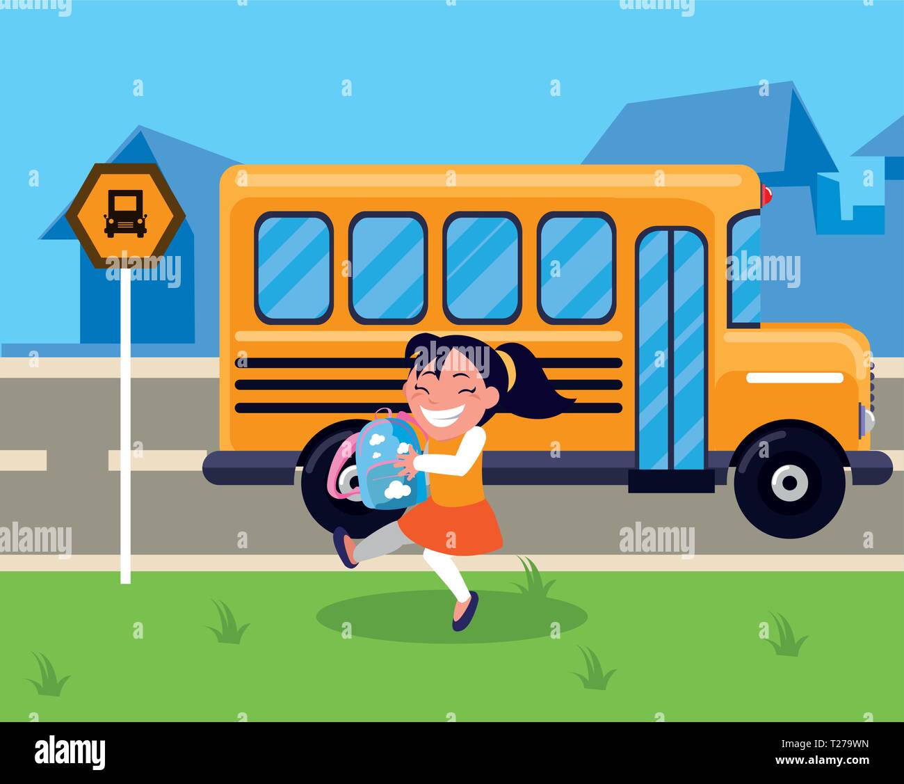 Lady at bus stop Stock Vector Images - Alamy