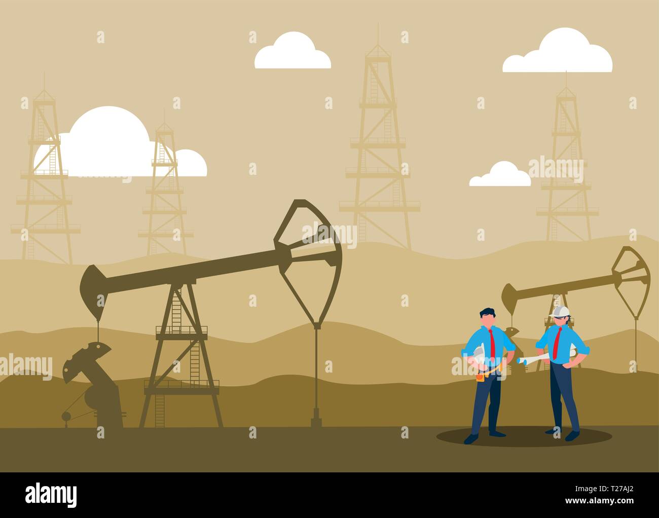 oil industry workers avatars characters vector illustration design ...