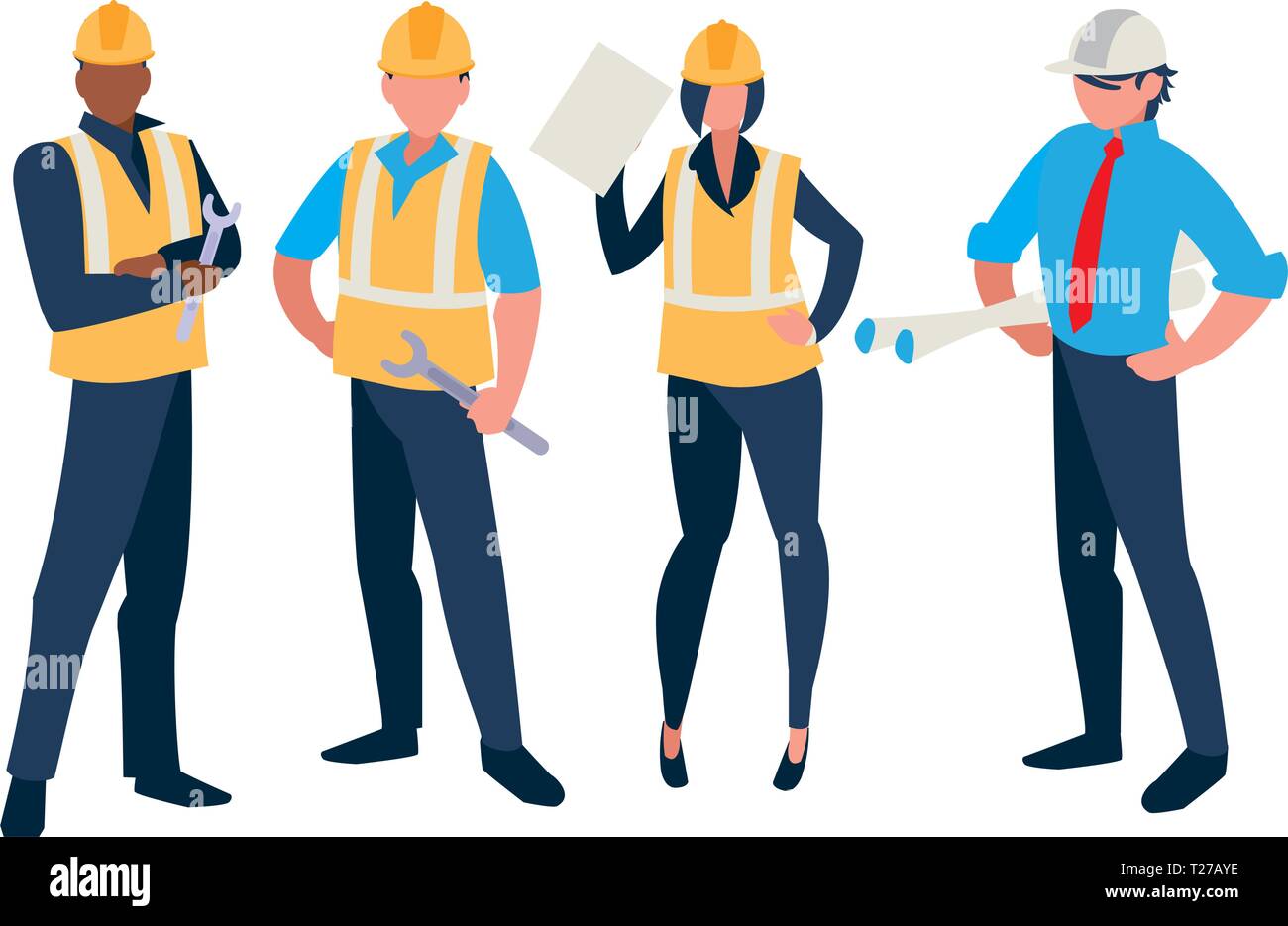 group of builders working vector illustration design Stock Vector Image ...